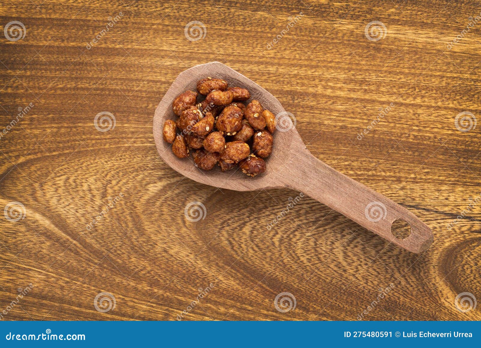 Roasted Praline Peanuts with White Sesame Seeds - Arachis Hypogaea ...