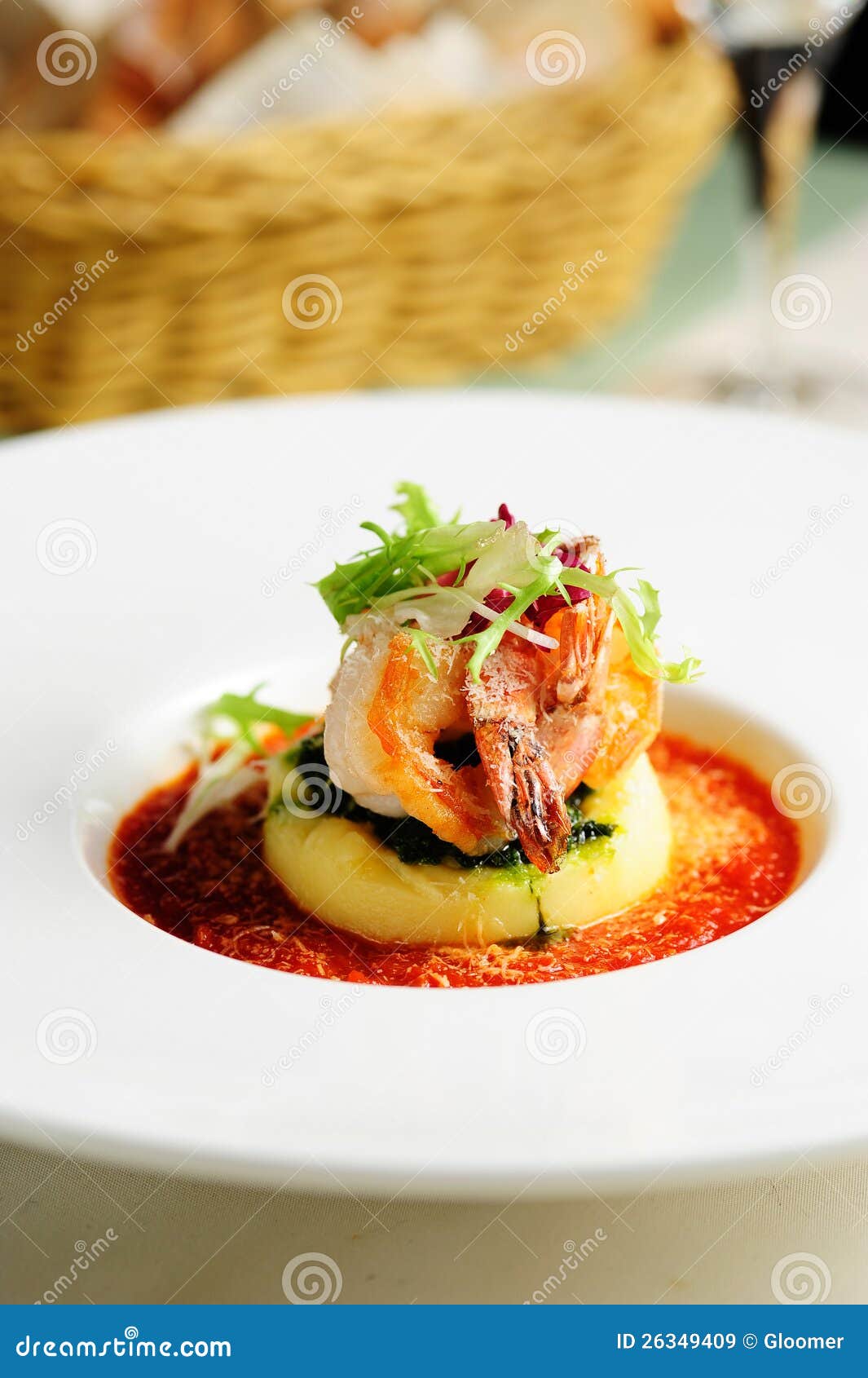 Roasted Prawn with Mashed Potato Stock Image - Image of grated, spinach ...