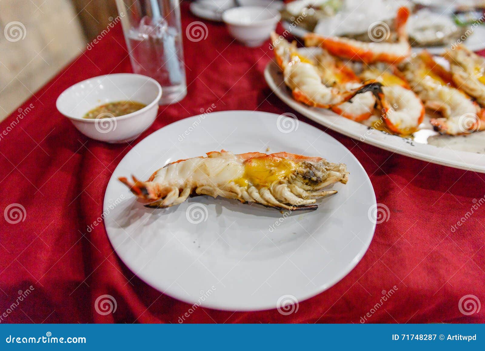 Roasted Prawns Cut in Half stock image. Image of seafood - 71748287
