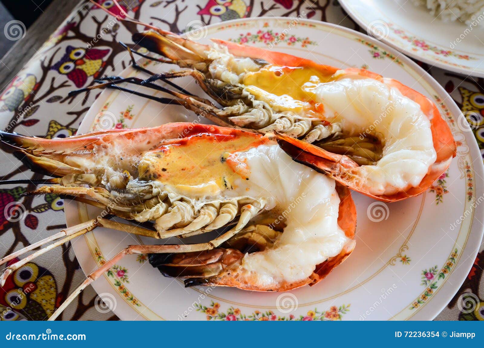 Roasted Prawns Cut in Half stock photo. Image of cuisine - 72236354
