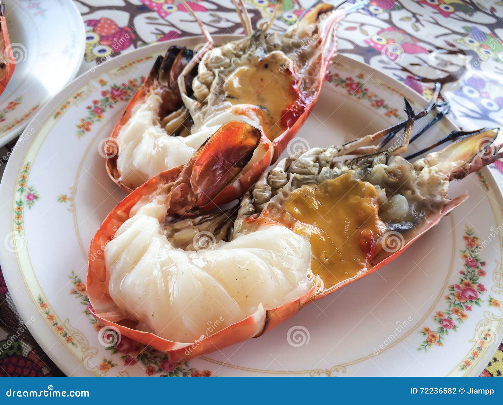 Roasted Prawns Cut in Half stock photo. Image of prawns - 72236582