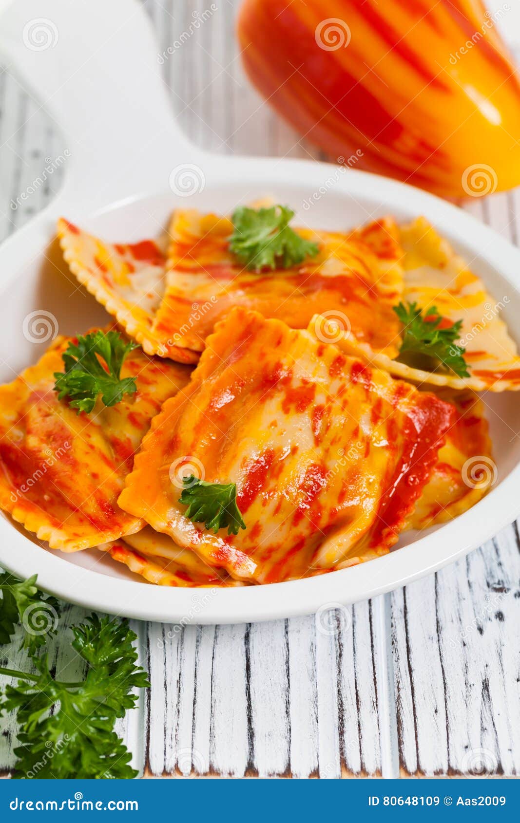Roasted Pumpkin Ravioli stock image. Image of fancy, cuisine - 80648109