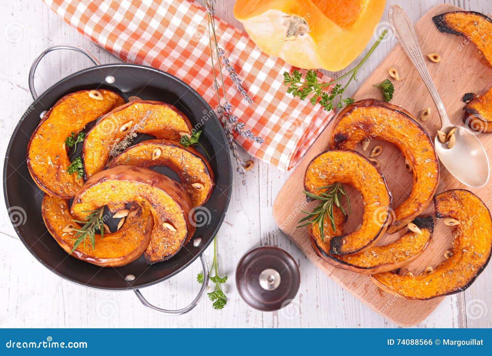 Roasted pumpkin slices stock photo. Image of slices, close - 74088566