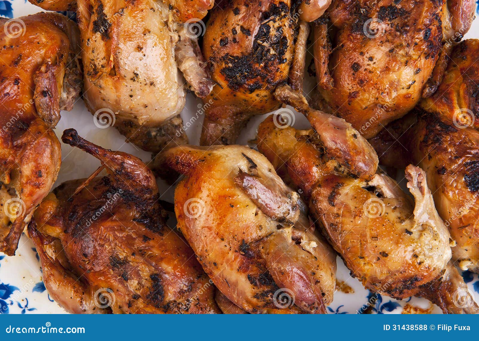 Roasted quails stock photo. Image of cooked, chicken - 31438588