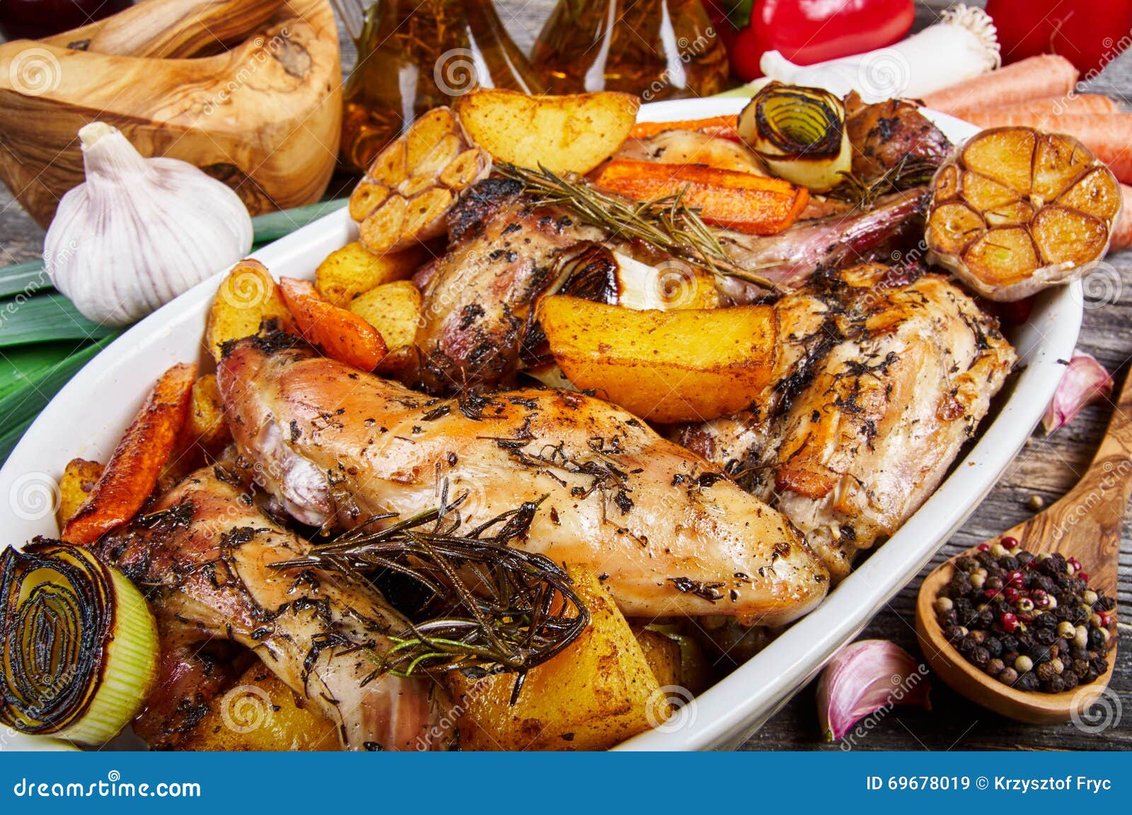 Roasted rabbit stock image. Image of cooking, domestic - 69678019