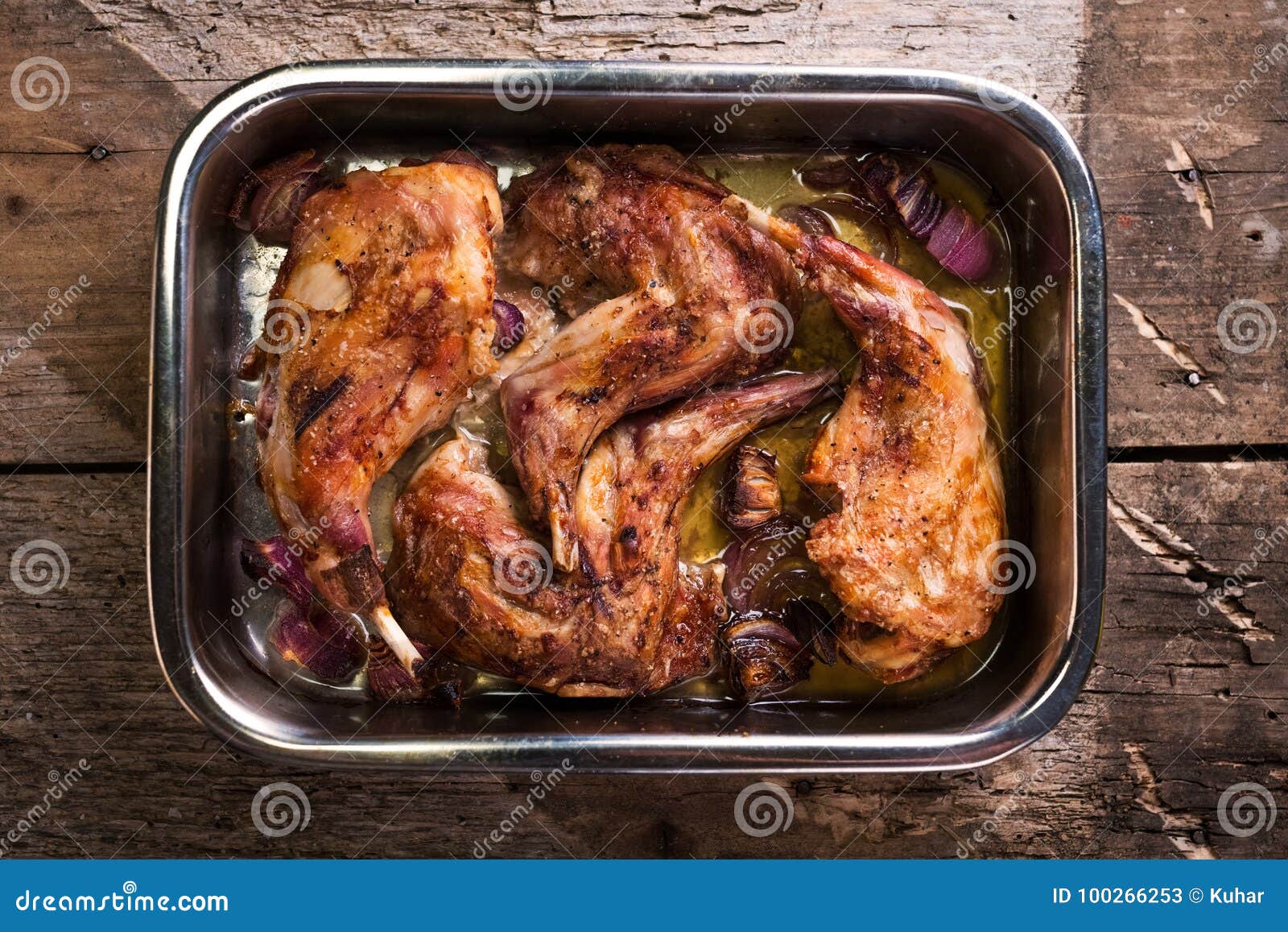 Roasted rabbit leg stock image. Image of homemade, meal - 100266253