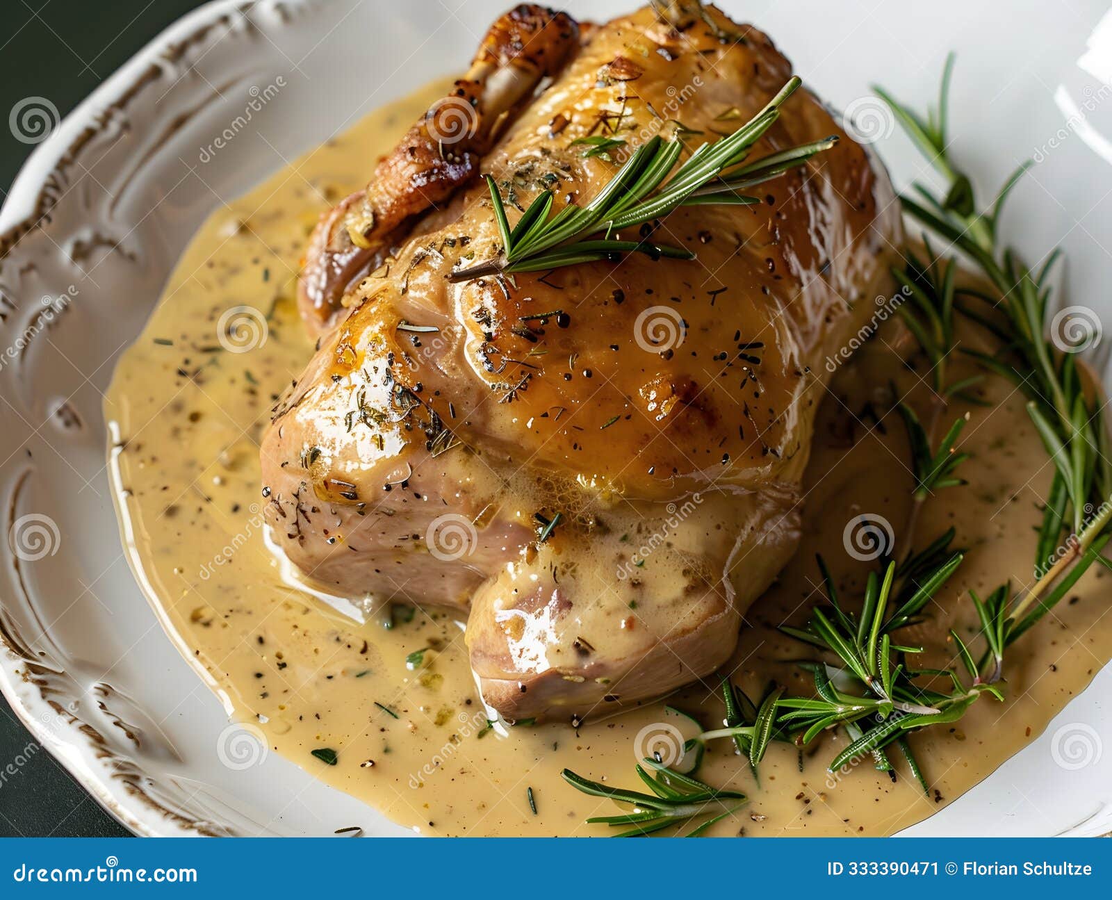 Roasted Rabbit with Mustard Sauce Stock Illustration - Illustration of ...