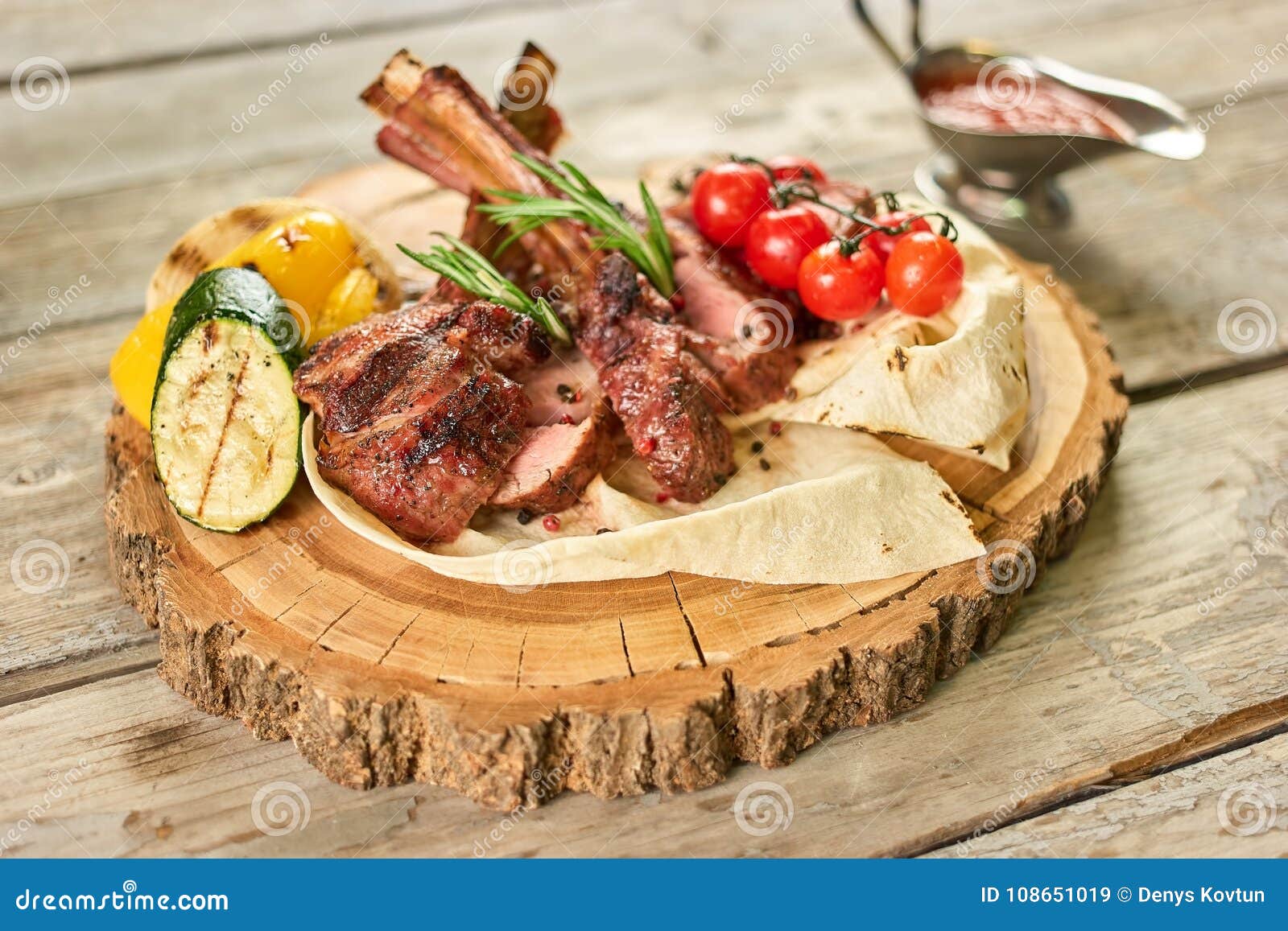 Roasted Racks of Beef with Vegetables. Stock Image - Image of plate ...