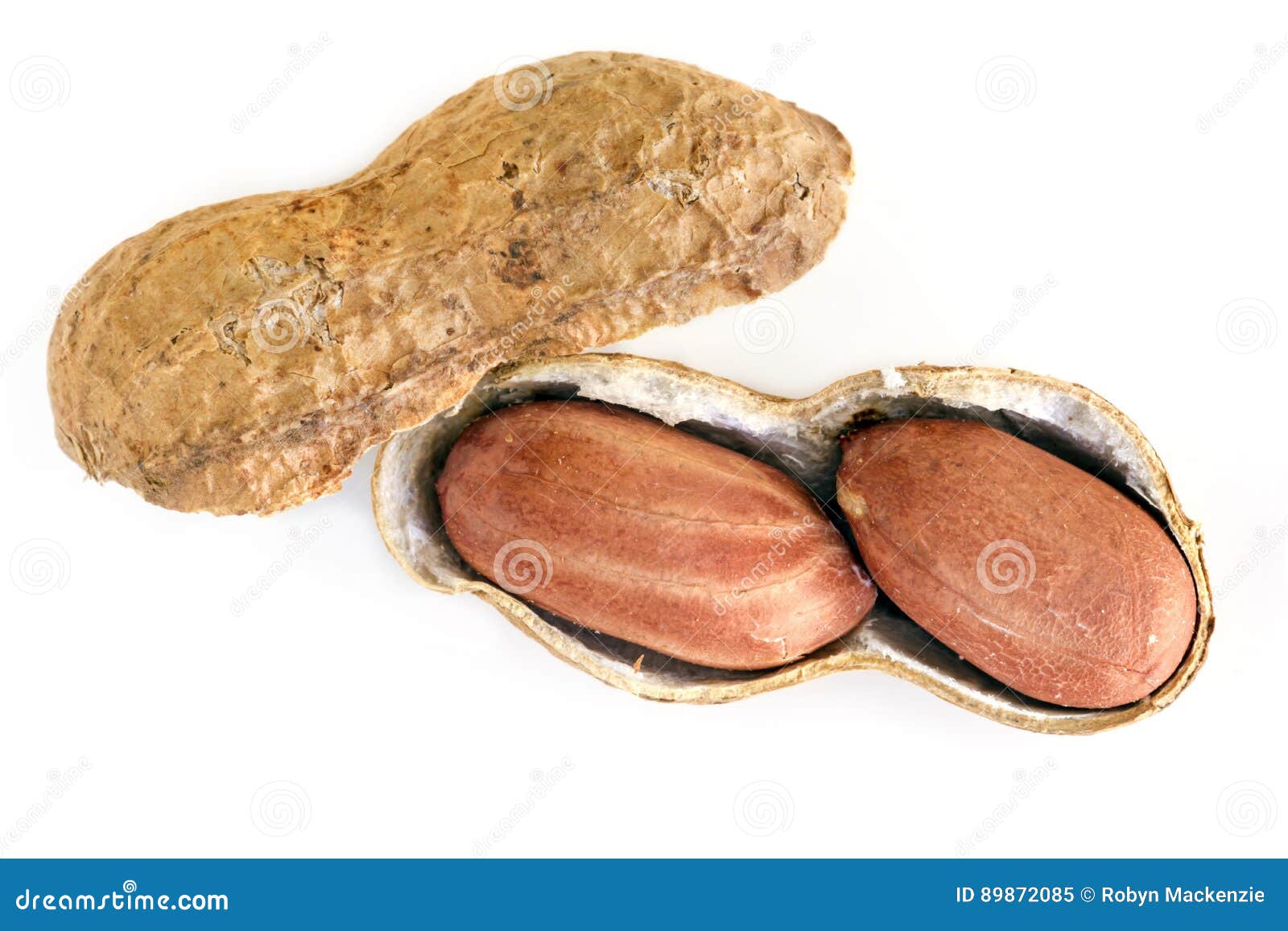 Roasted Raw Peanuts in Shell Top View Isolated Stock Image - Image of ...