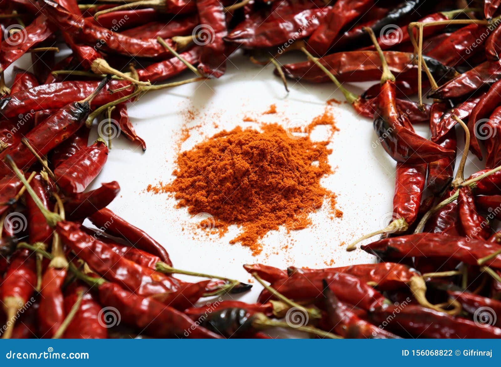 Roasted Red Chilly and Chilly Powder Stock Photo - Image of chilly ...