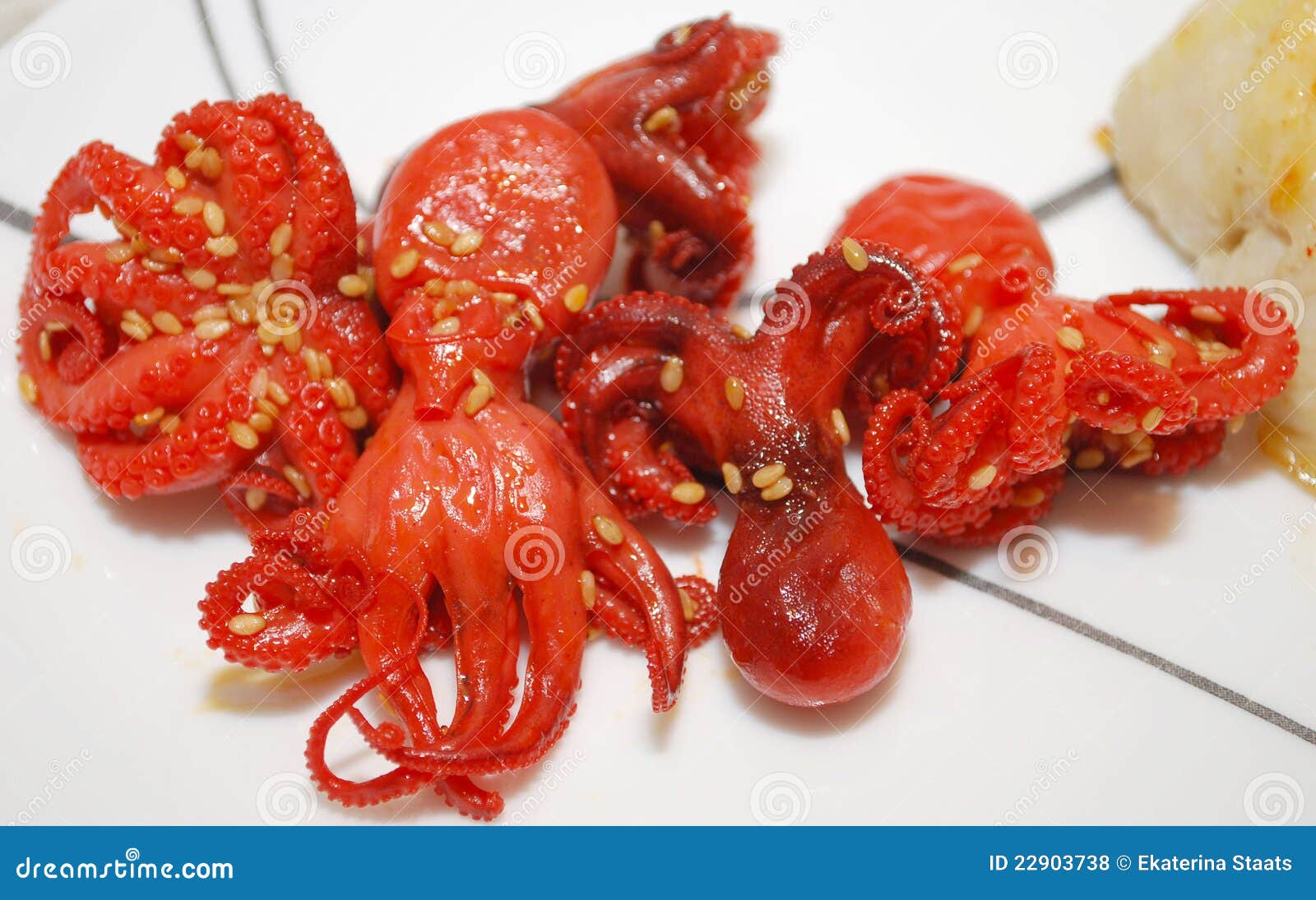 Roasted red cooked squid stock photo. Image of greek - 22903738