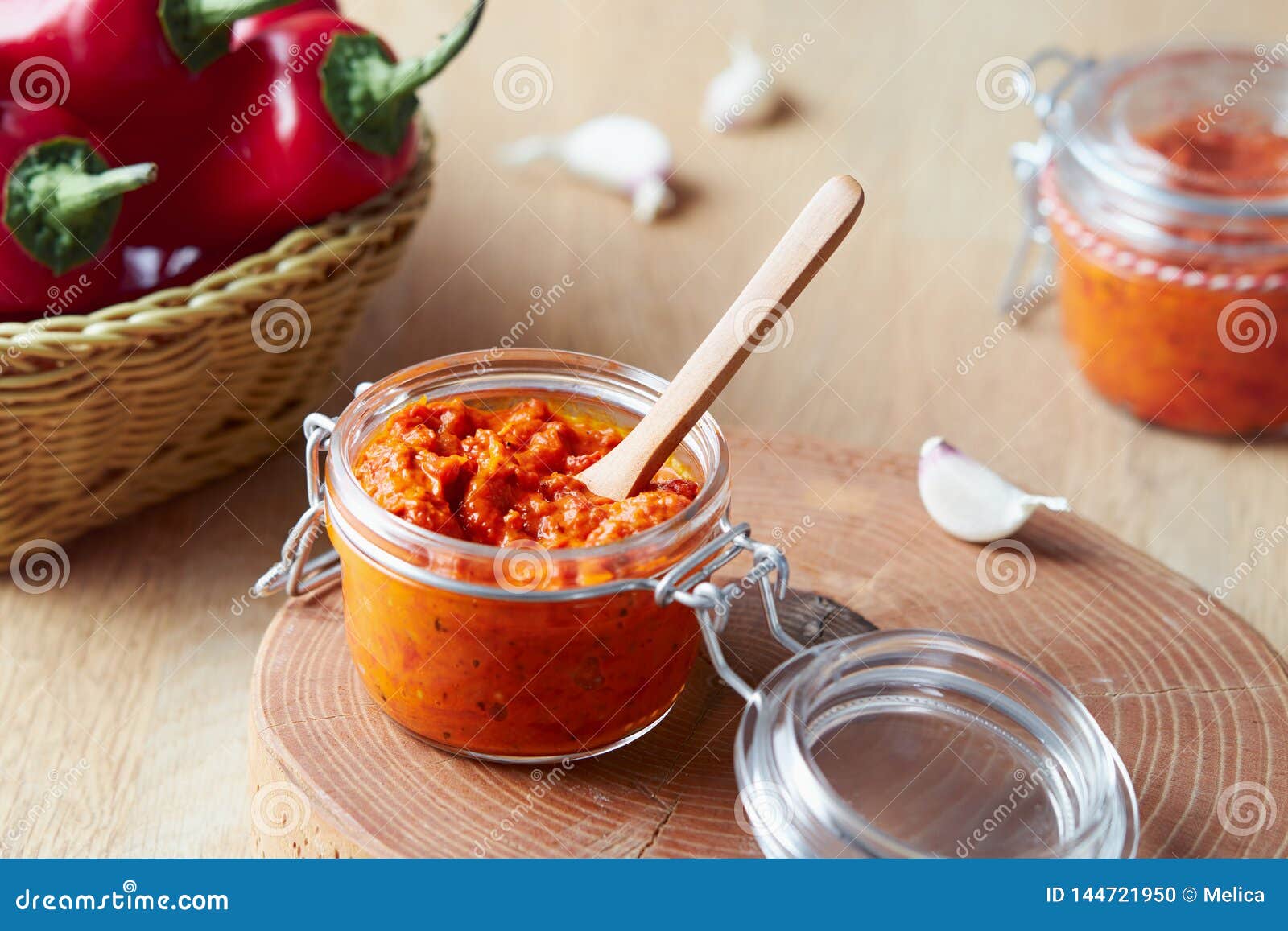 Roasted Red Pepper Relish Ajvar Stock Photo - Image of healthy, fresh ...