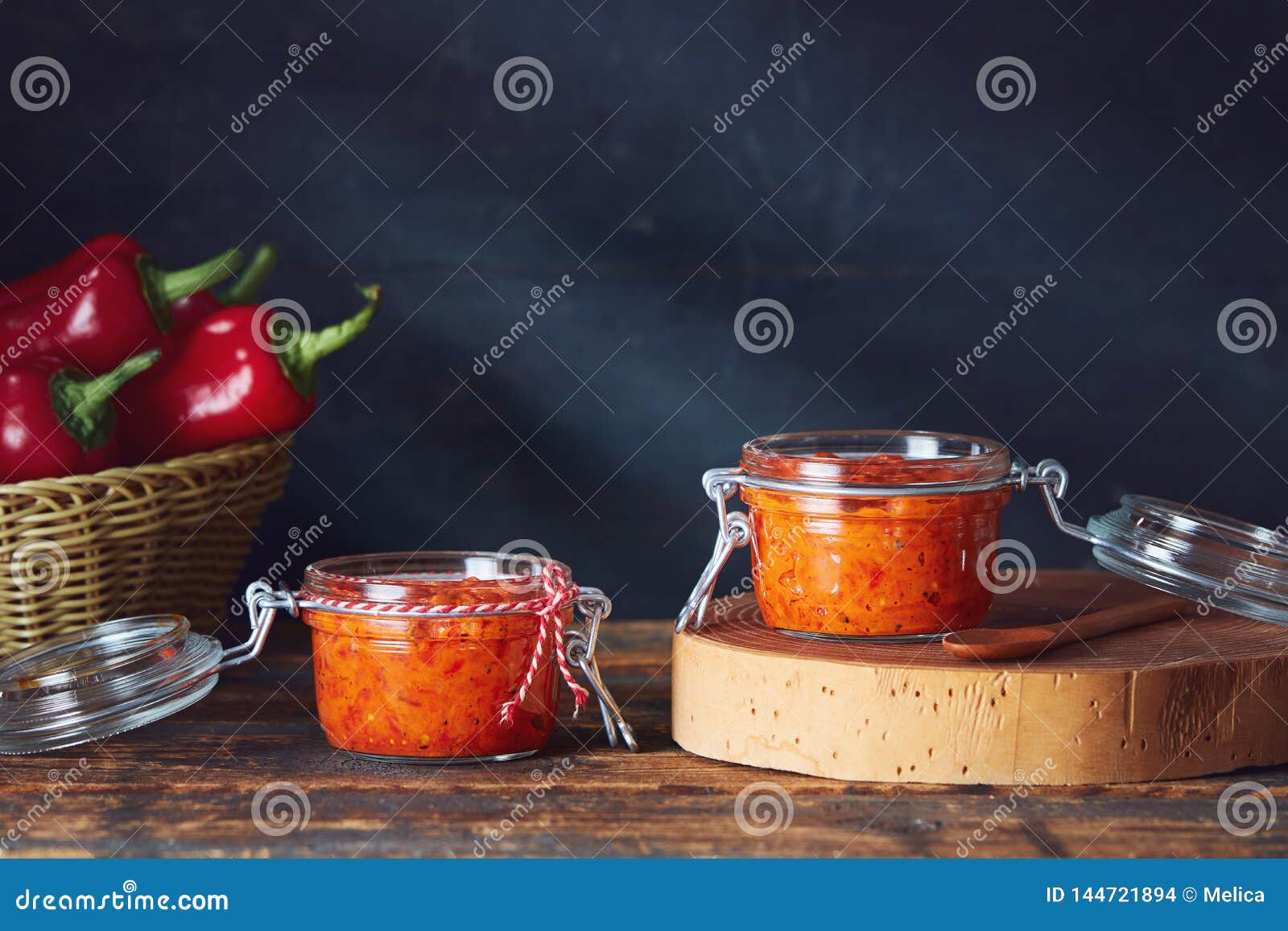 Roasted Red Pepper Relish Ajvar Stock Photo - Image of condiment, fresh ...