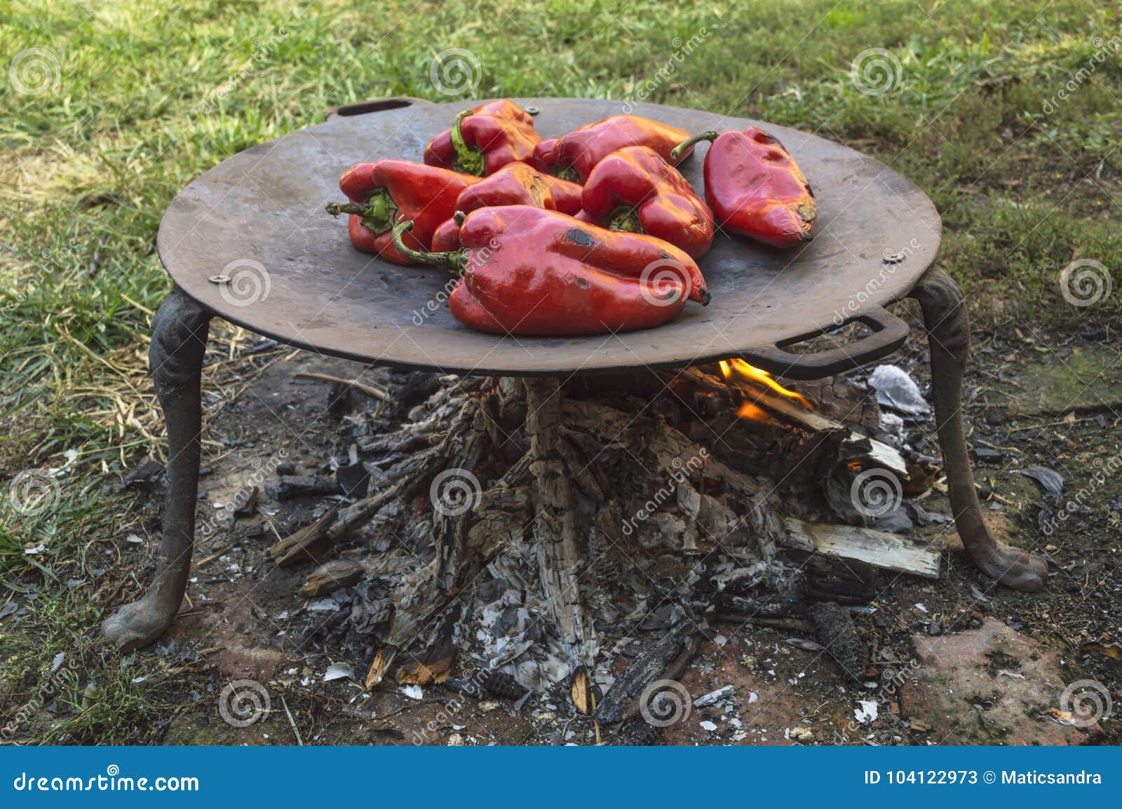 Red Peppers on the Barbecue Stock Image - Image of vegetarian, roast ...