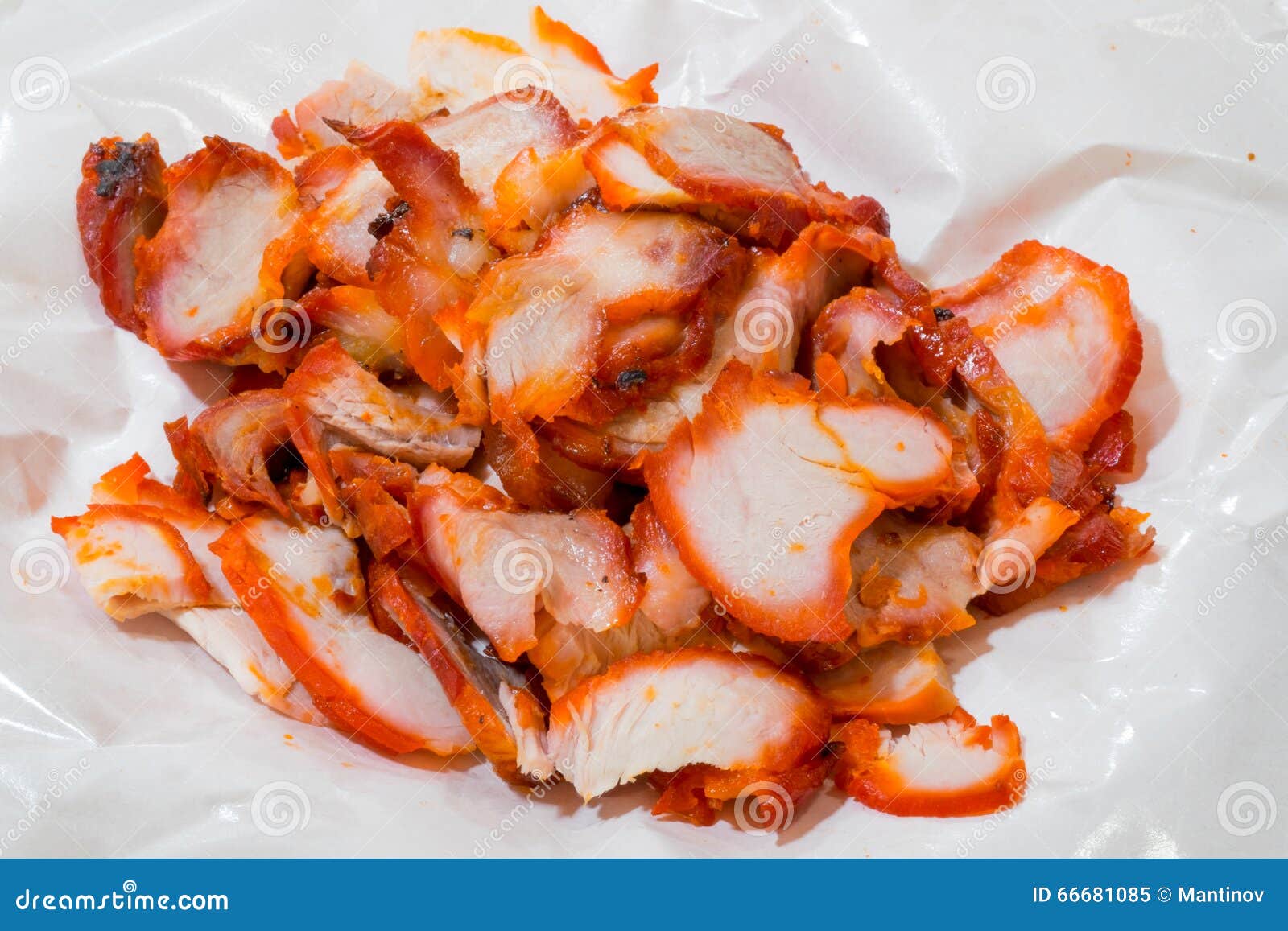 Roasted red pork stock image. Image of menu, dinner, asian - 66681085