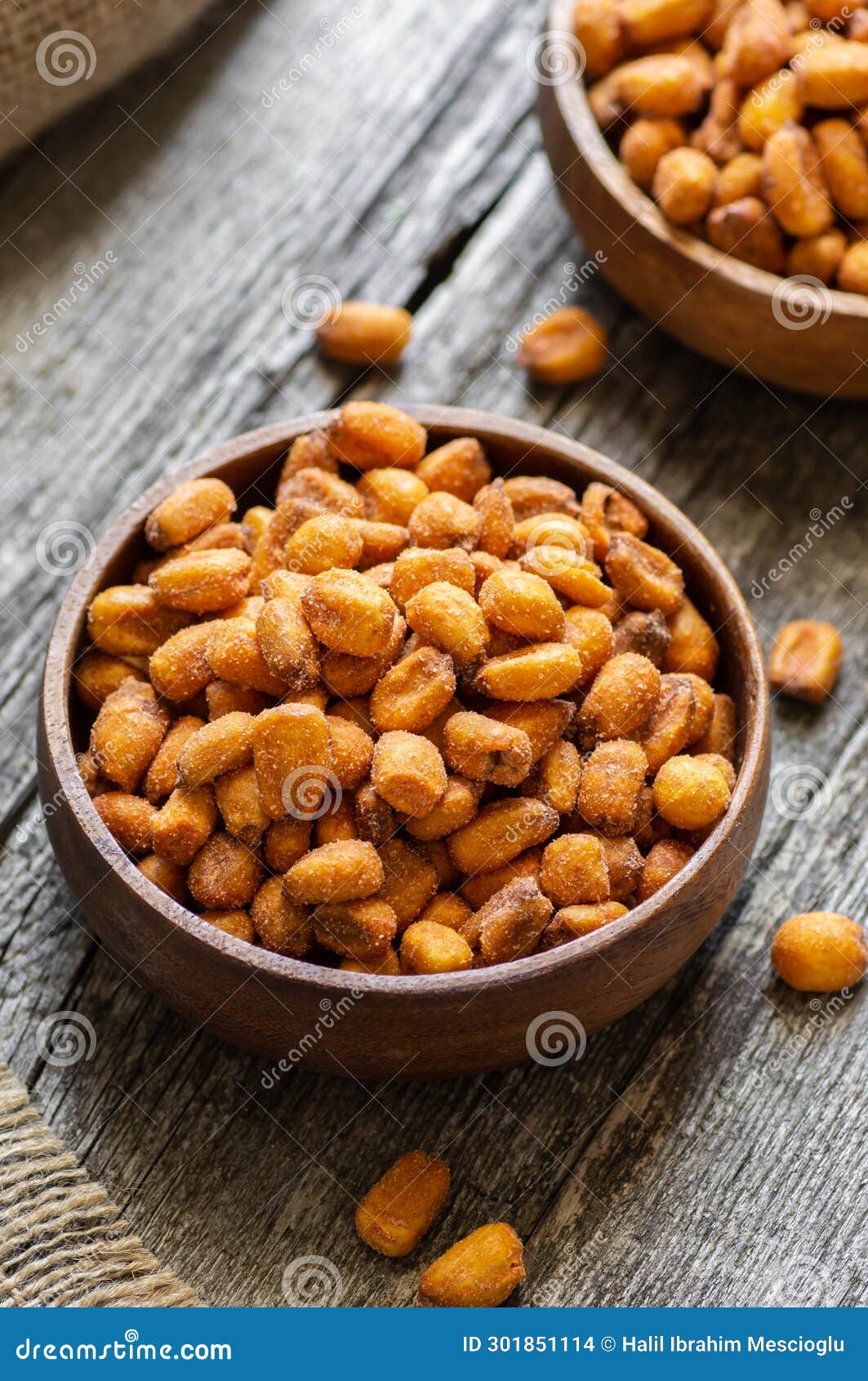 Roasted Salted Corn Nuts with Spice and Sauce in Bowl Stock Photo ...