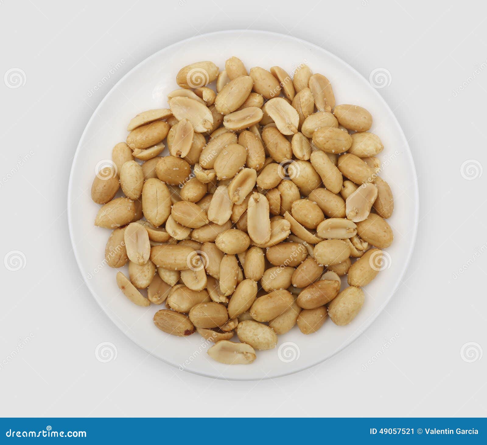 Roasted Salted Peanuts on a White Plate Stock Image - Image of food ...