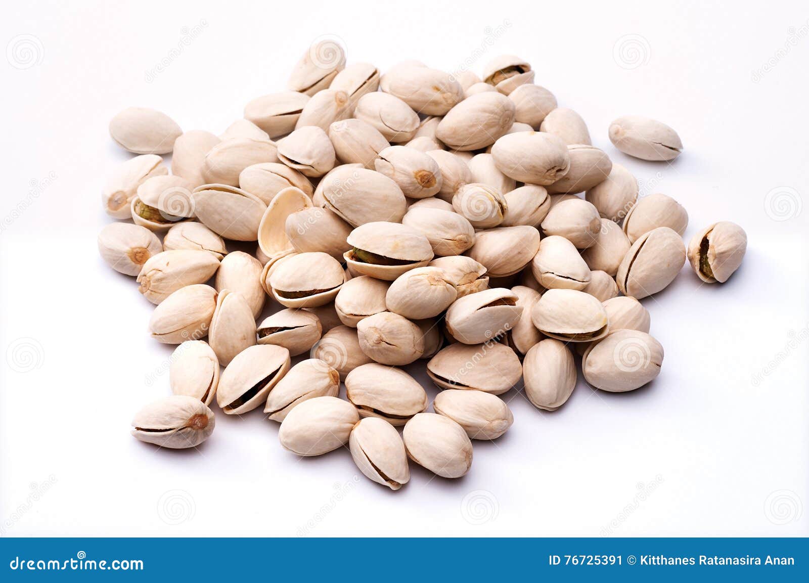 Roasted and Salted Pistachios in Shell on White Background Stock Image ...