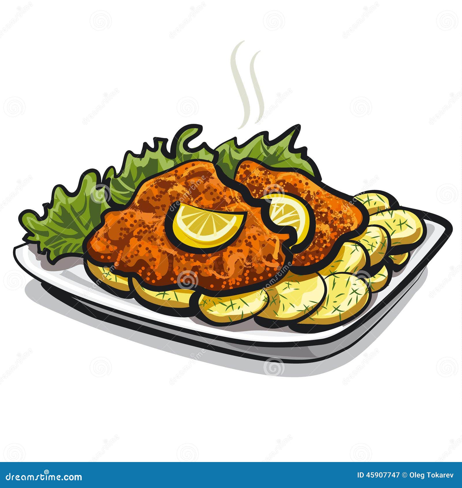 Schnitzel Stock Photo | CartoonDealer.com #55884918