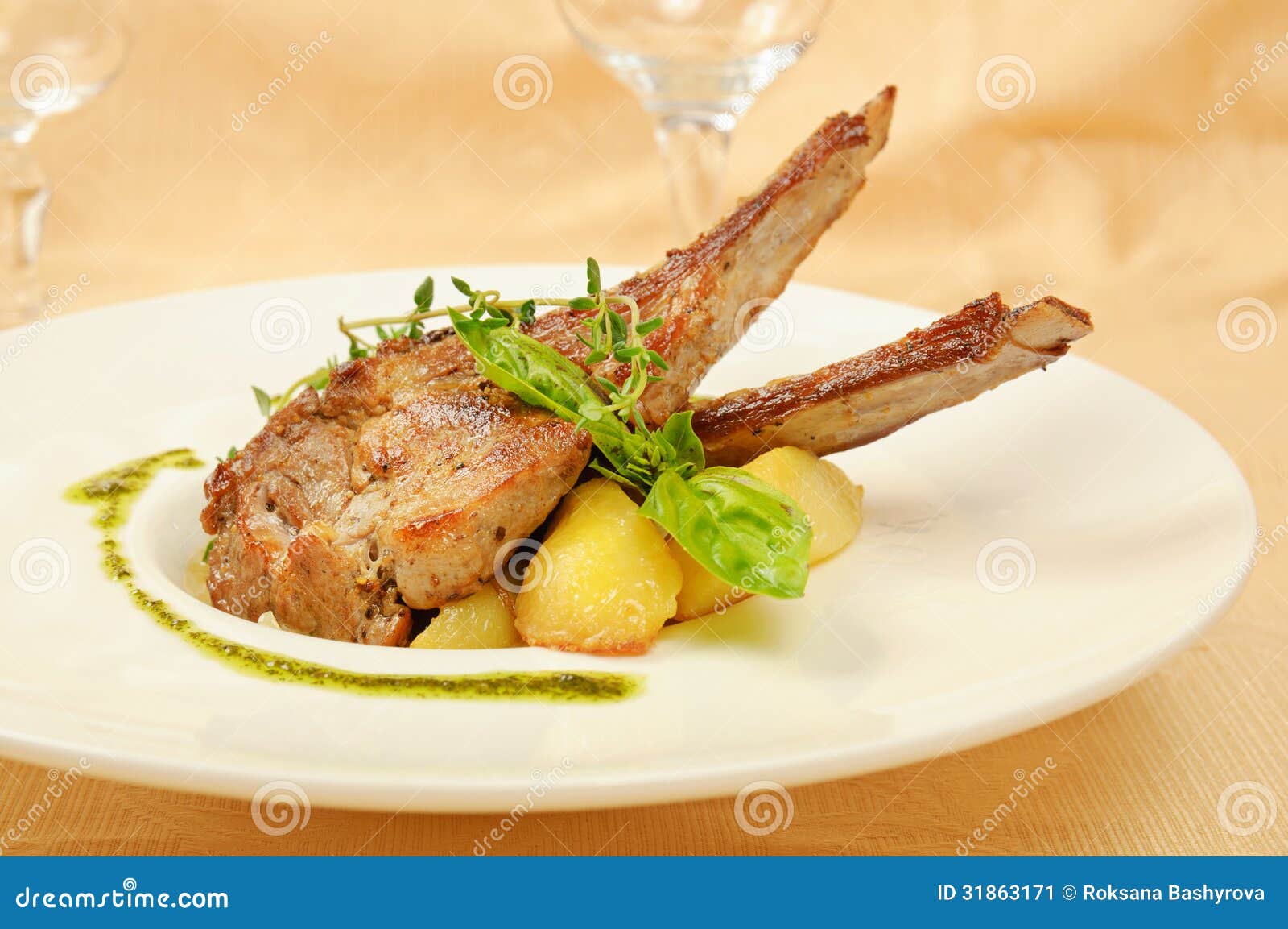 Roasted sheep meat stock image. Image of cooked, bones - 31863171