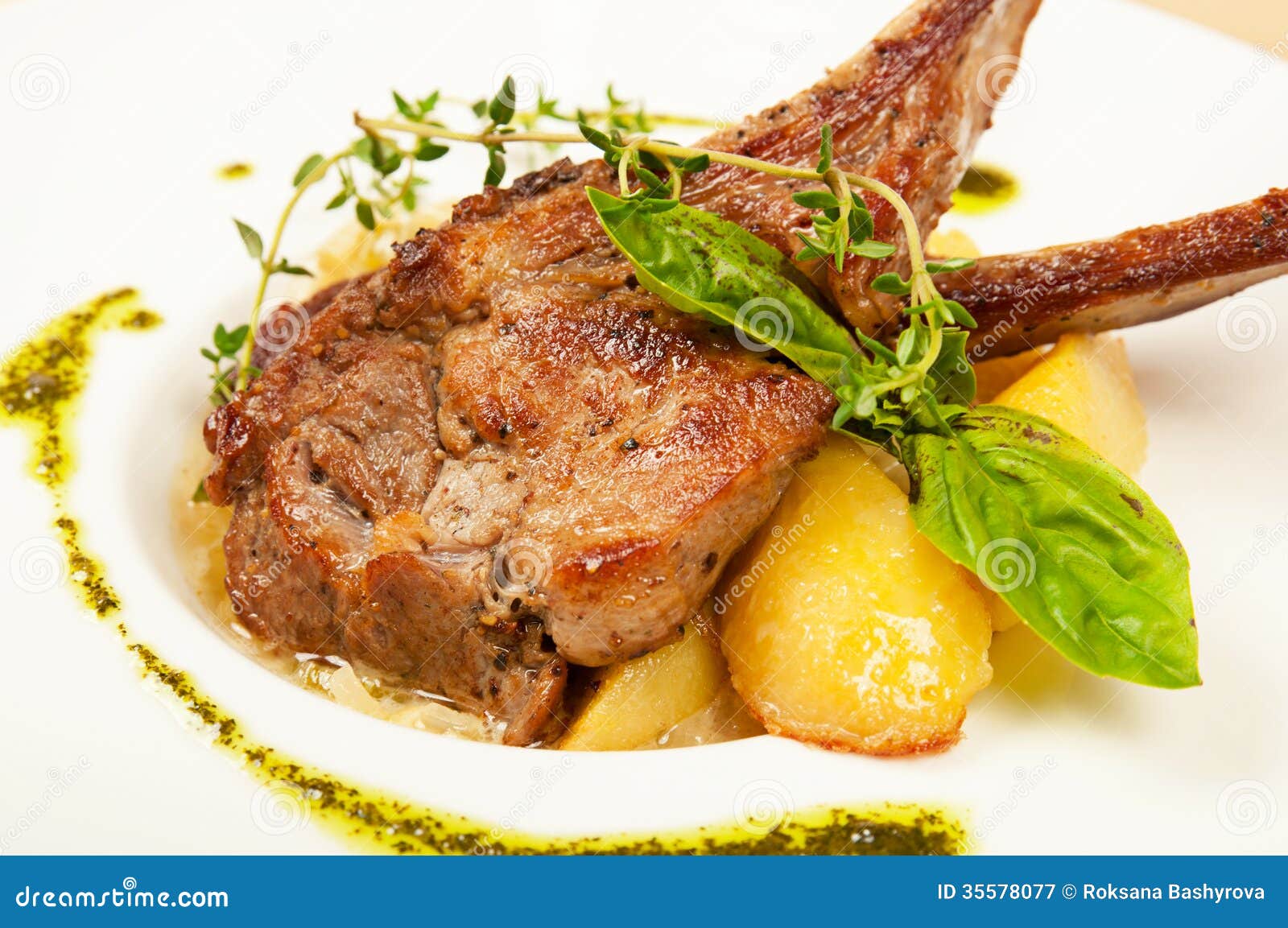 Roasted sheep meat stock image. Image of lean, lamb, entree - 35578077