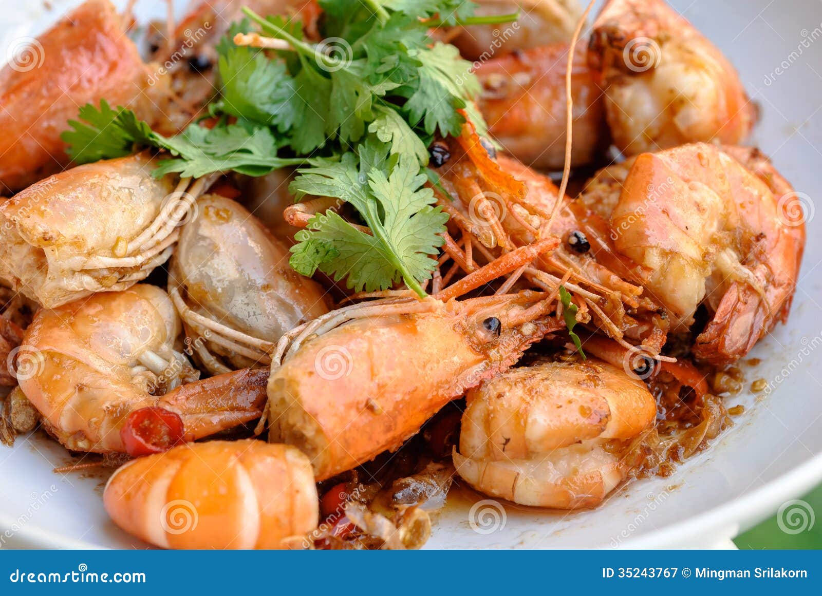 Roasted shrimp with salt stock image. Image of fried - 35243767