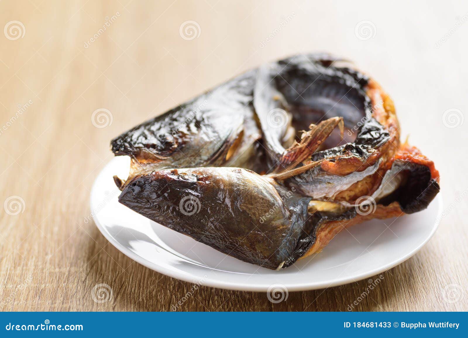 Roasted Smoked Pangasius Fish on Plate Stock Image - Image of baked ...