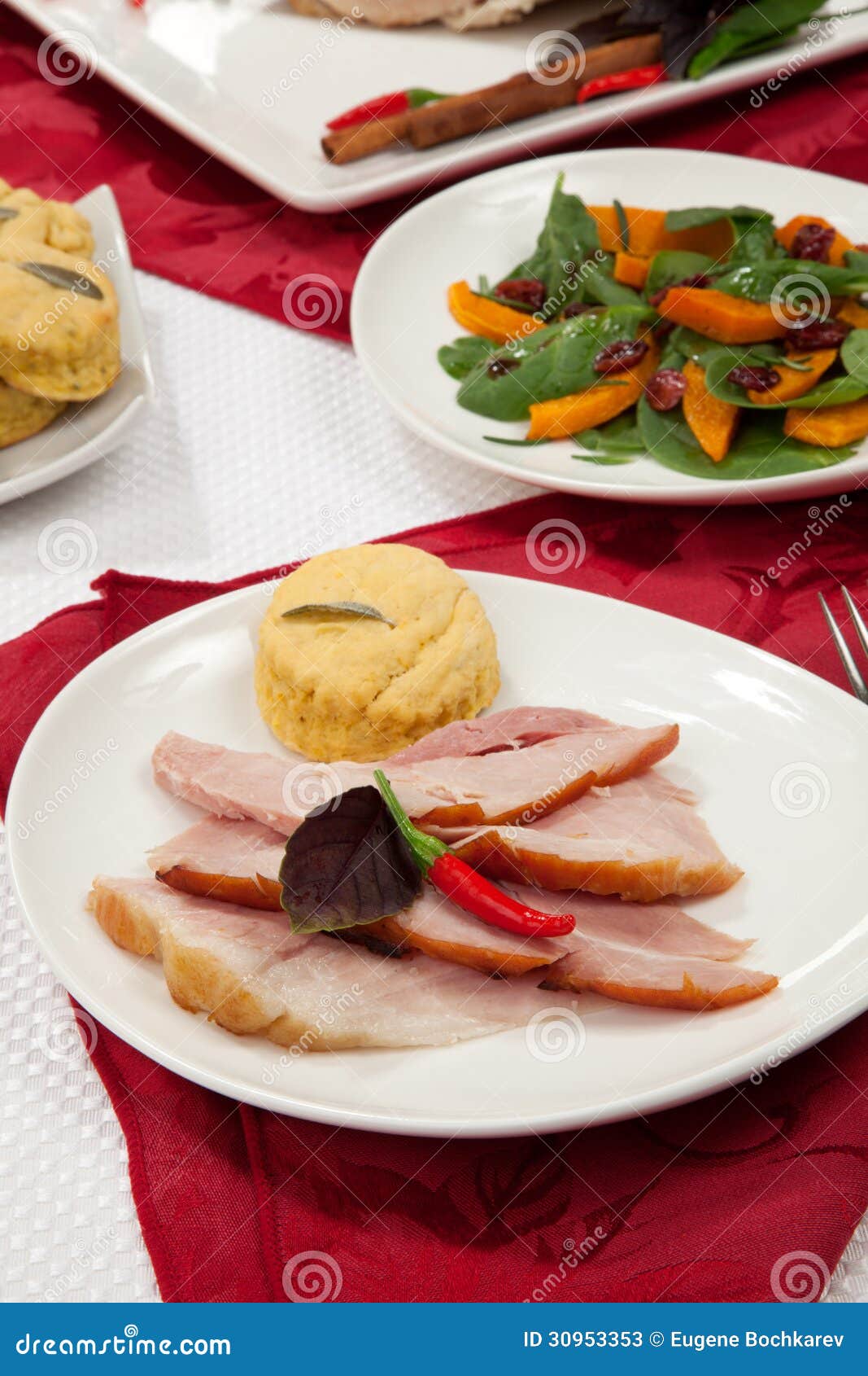 Roasted Spiced Ham Appetizer Stock Image - Image of meal, meat: 30953353