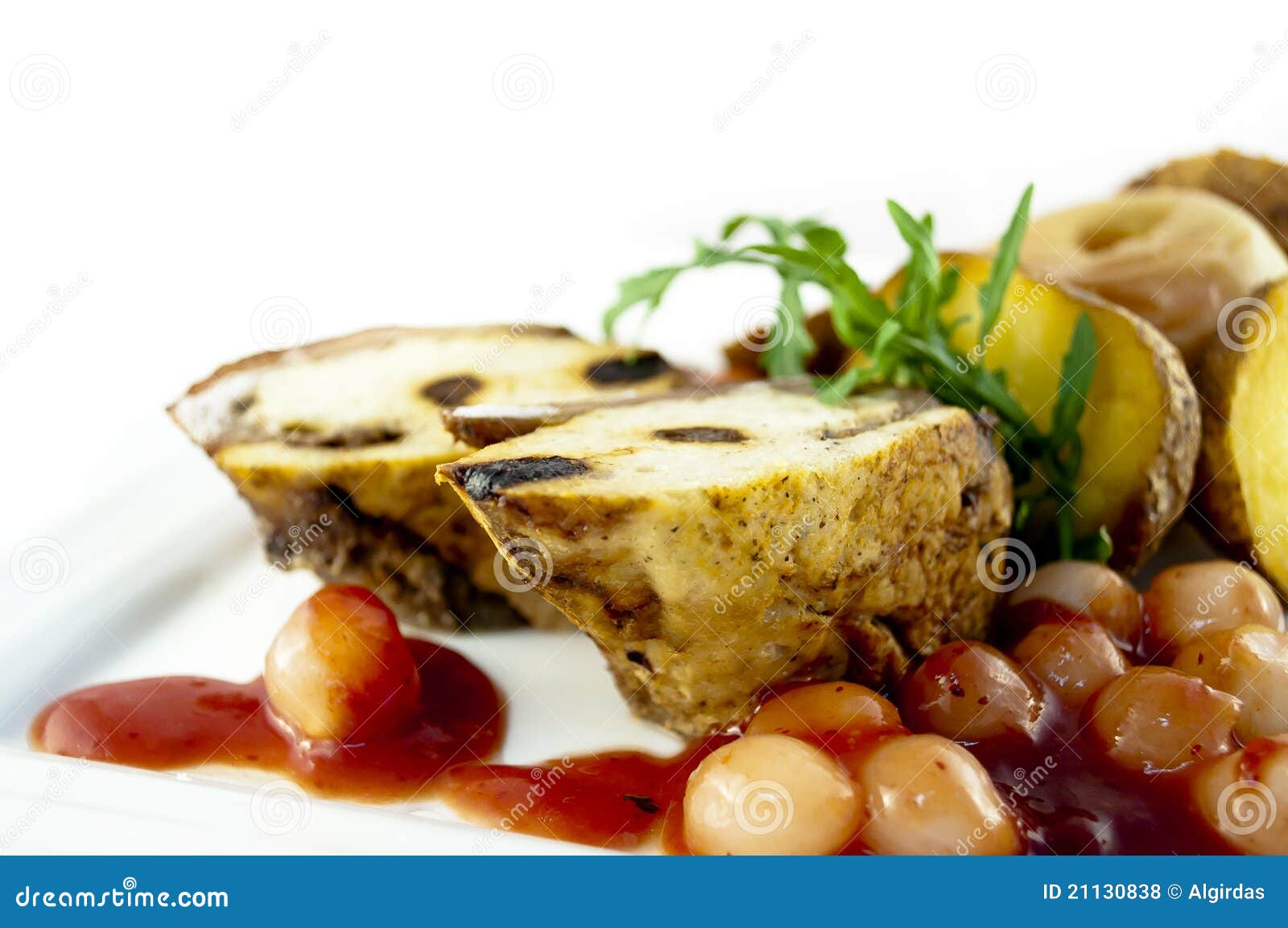 Roasted Stuffed Duck Roll with Rose Pepper Sauce Stock Photo - Image of ...