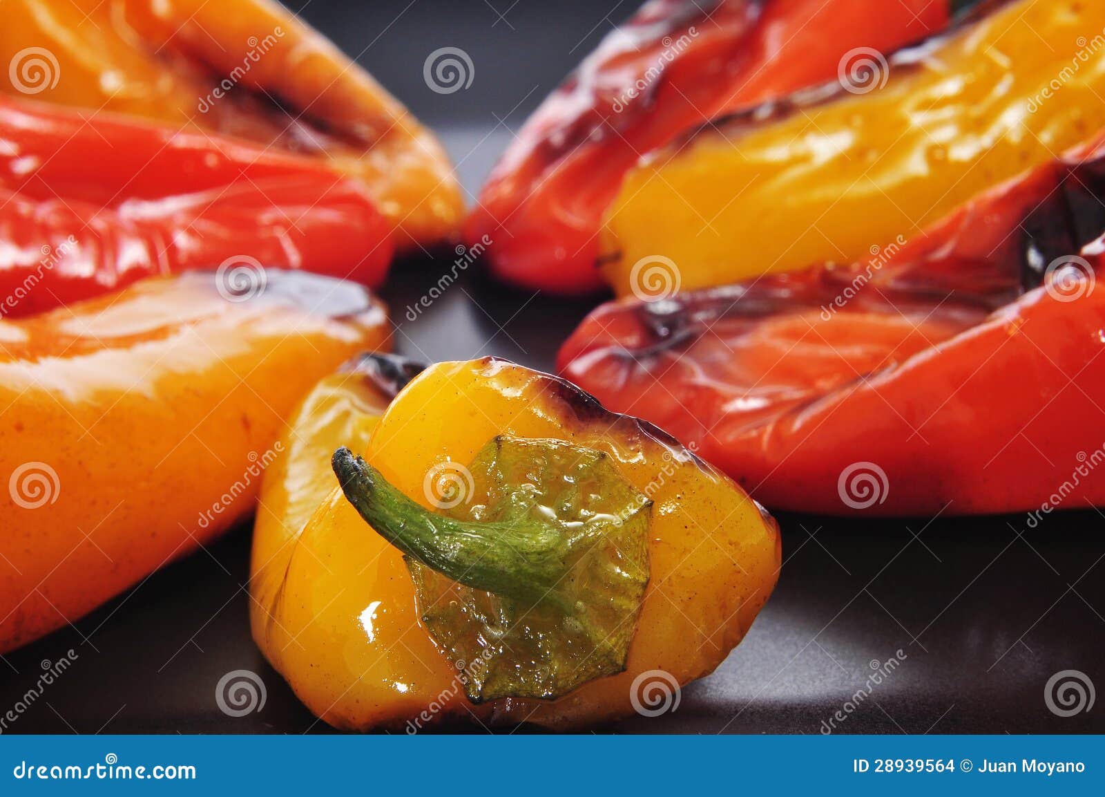 Roasted Sweet Bite Peppers of Different Colors Stock Photo - Image of ...