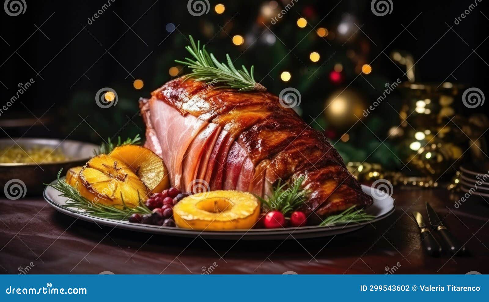 Roasted Sweet Ham, a Savory Delight for Christmas Feasts Stock Photo ...