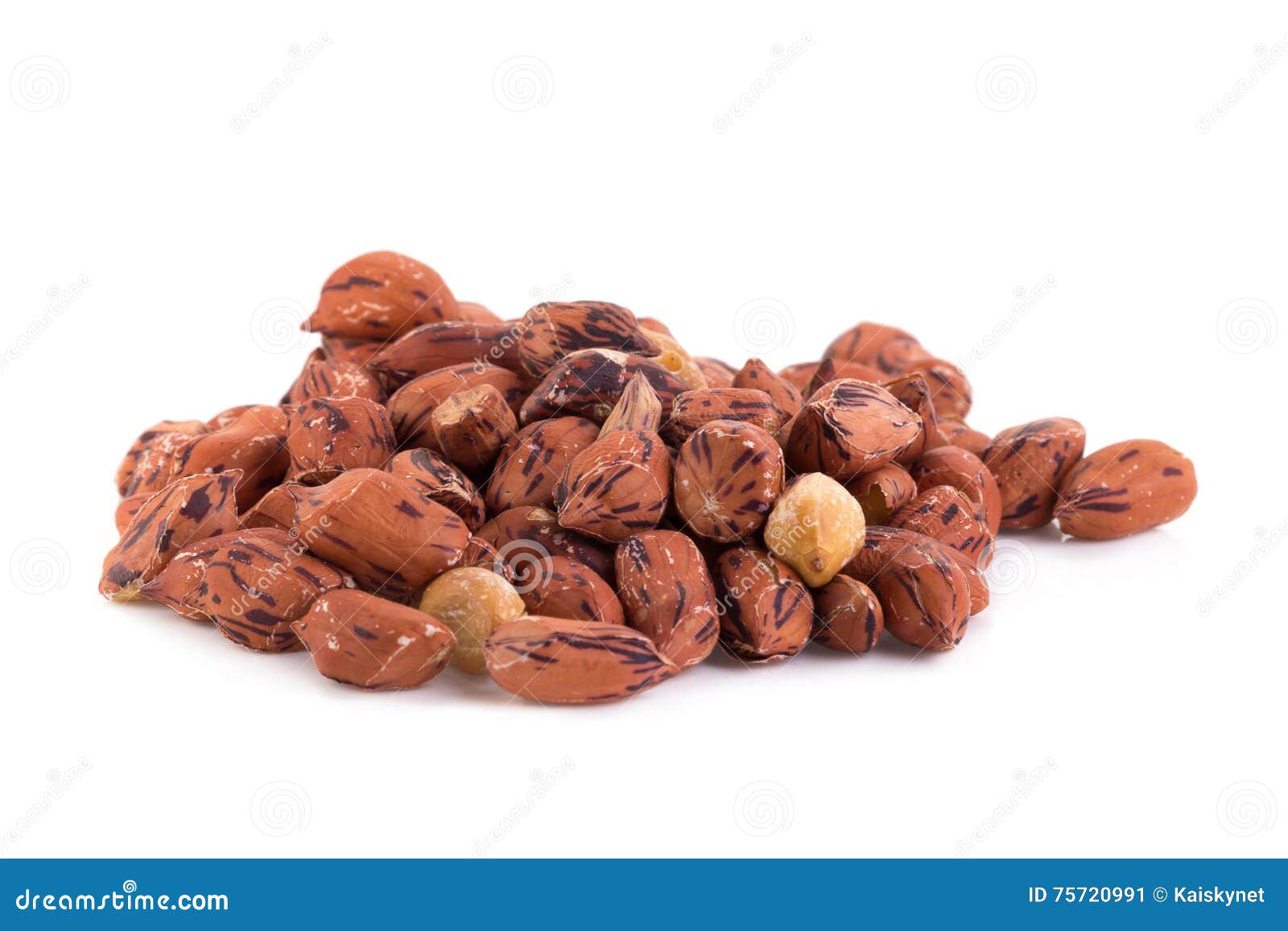 Roasted Tiger Peanuts on White Background Stock Image - Image of ...