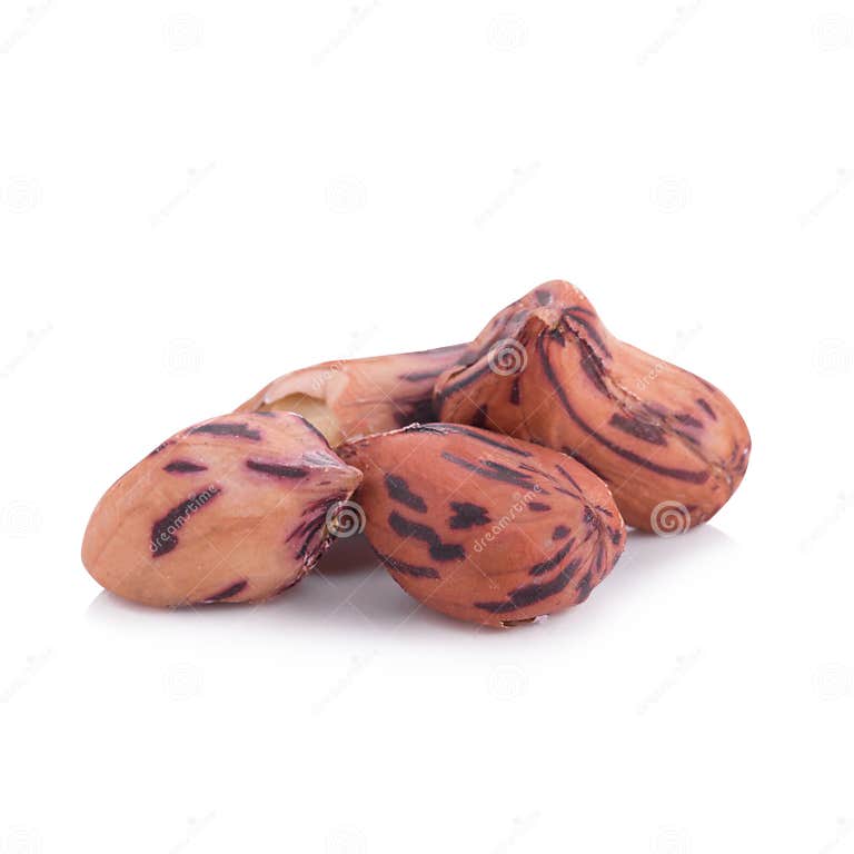 Roasted Tiger Peanuts on White Background. Stock Photo - Image of salt ...