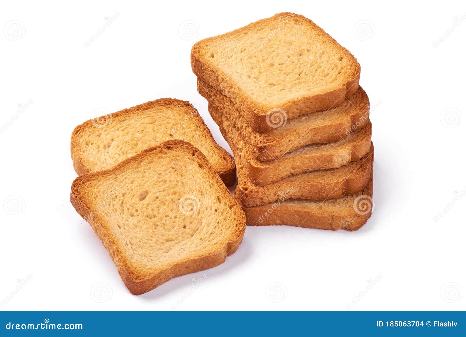 Roasted Toast Bread, Isolated on White Background Stock Photo - Image ...