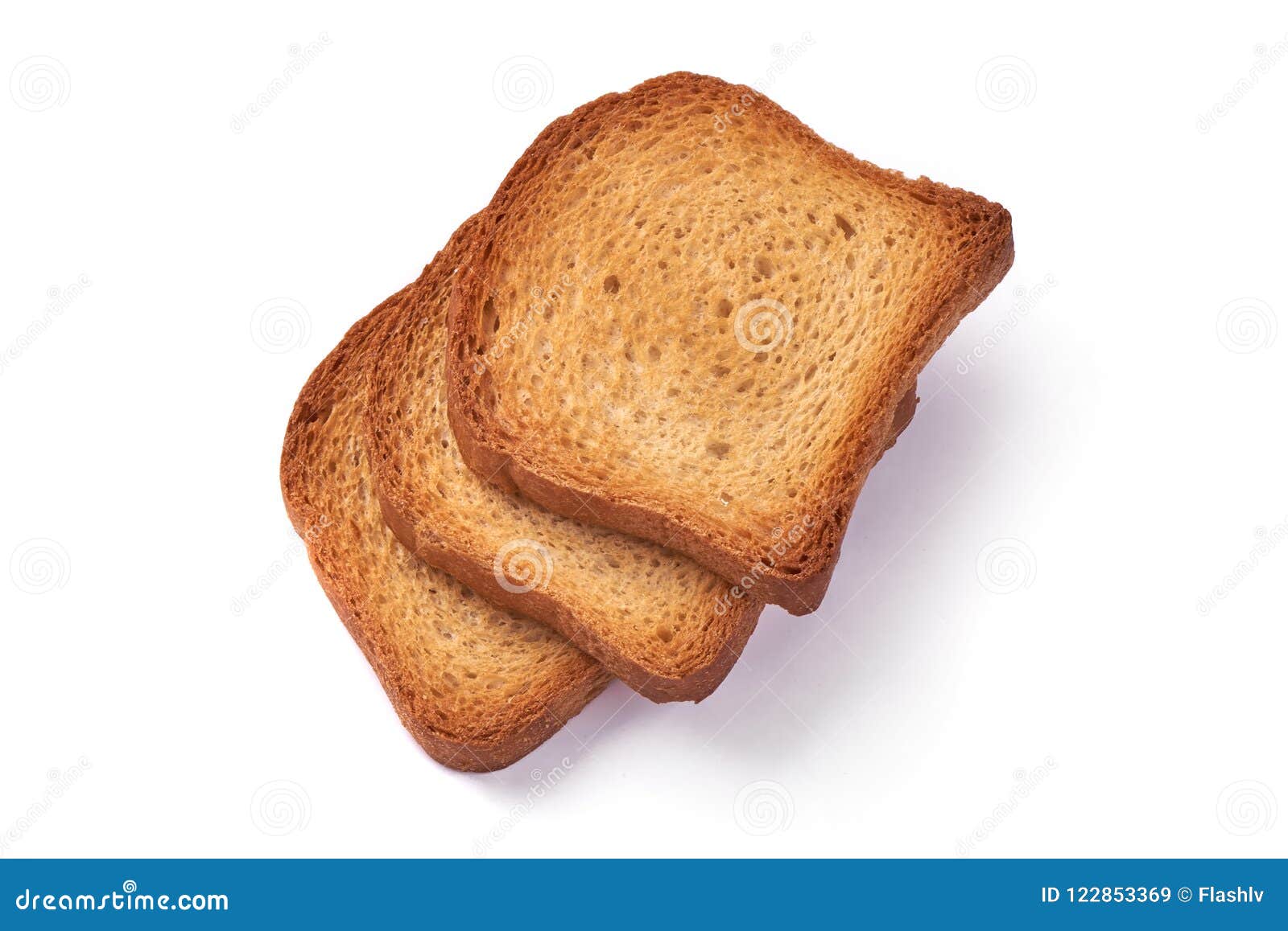 Roasted Toast Bread, Isolated on White Background. Stock Image - Image ...