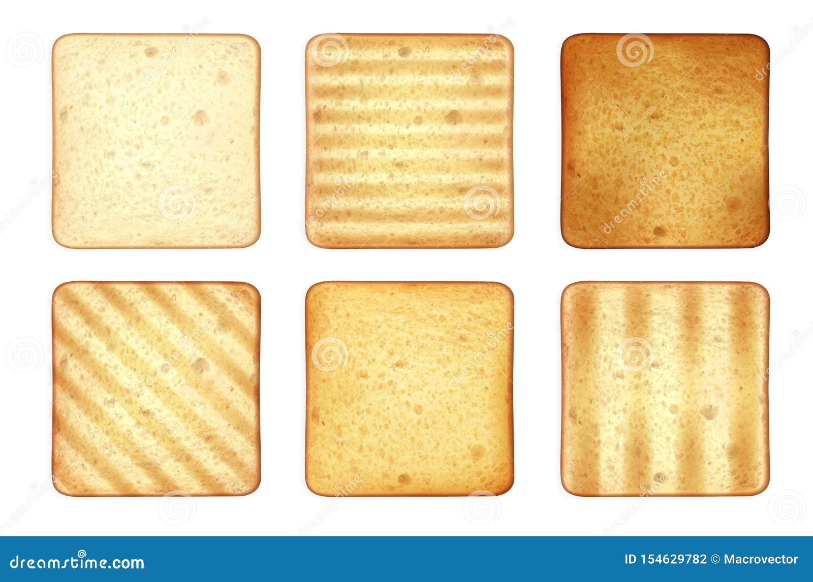 Roasted Toasts Bread Set stock vector. Illustration of breakfast ...
