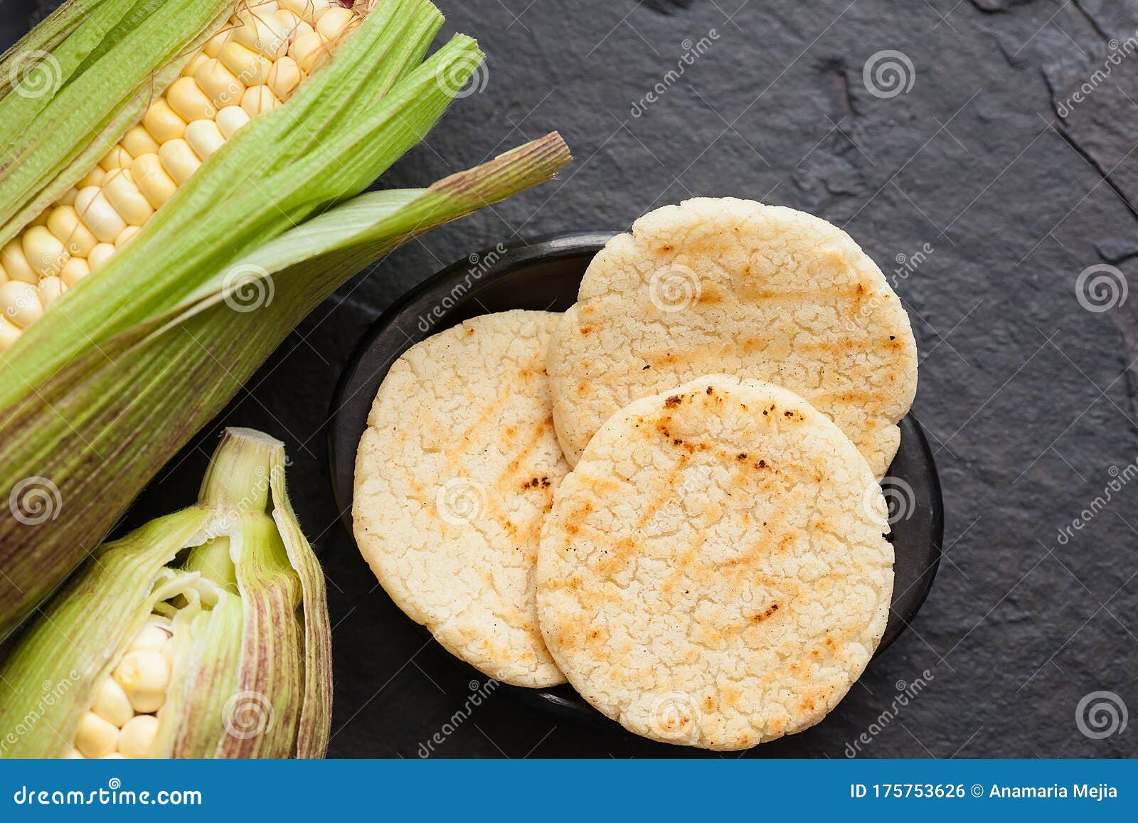 Roasted Traditional South American Corn Arepa Stock Photo - Image of ...