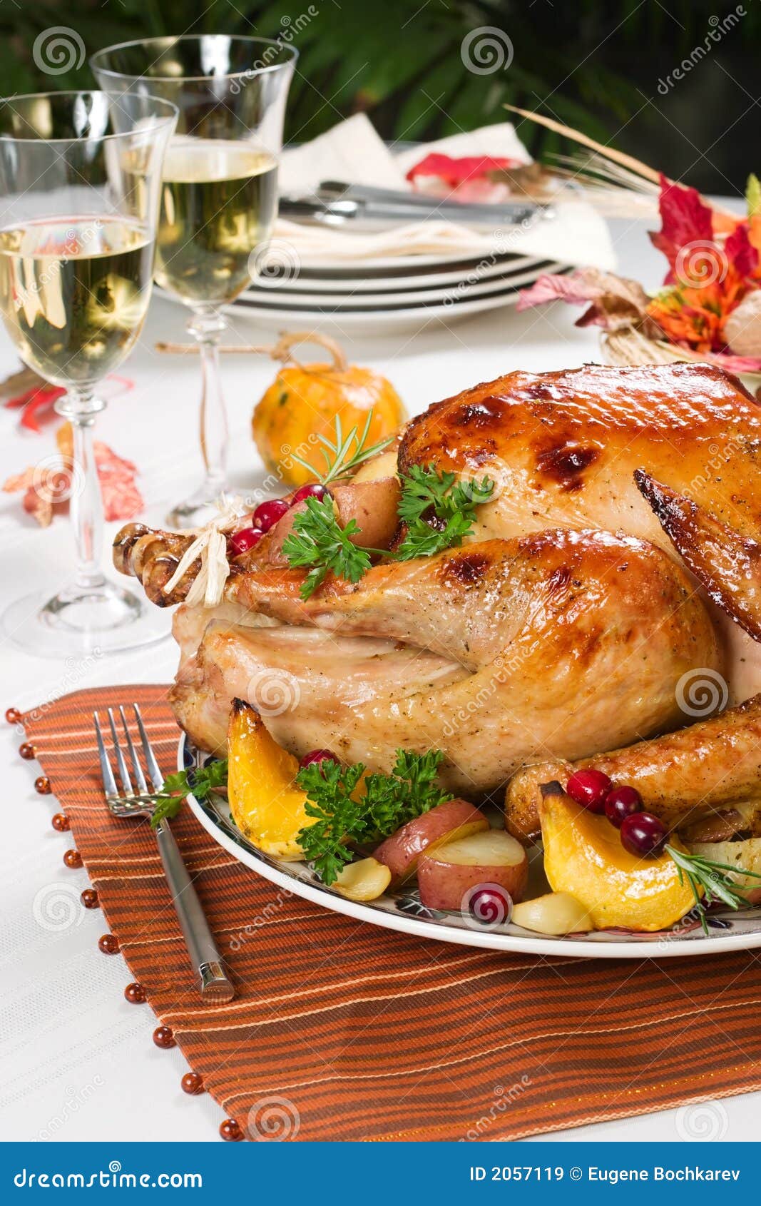 Roasted turkey stock image. Image of garnish, food, candle - 2057119