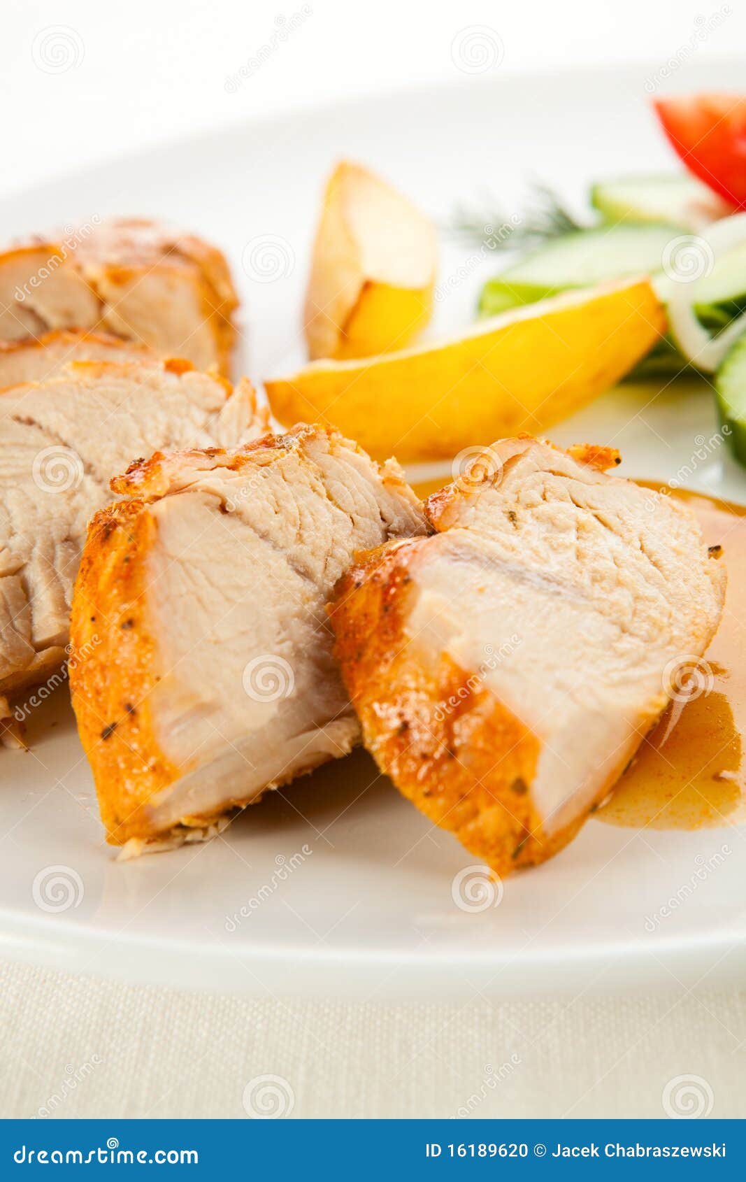 Roasted turkey fillet stock photo. Image of cucumber - 16189620