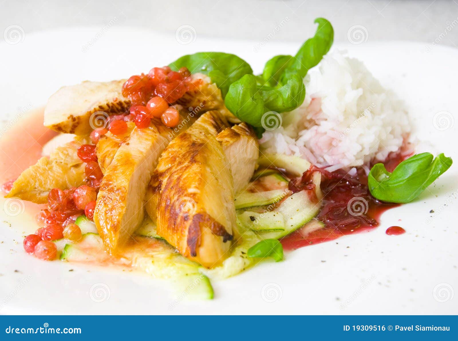 Roasted turkey fillet stock photo. Image of basmati, cranberry - 19309516