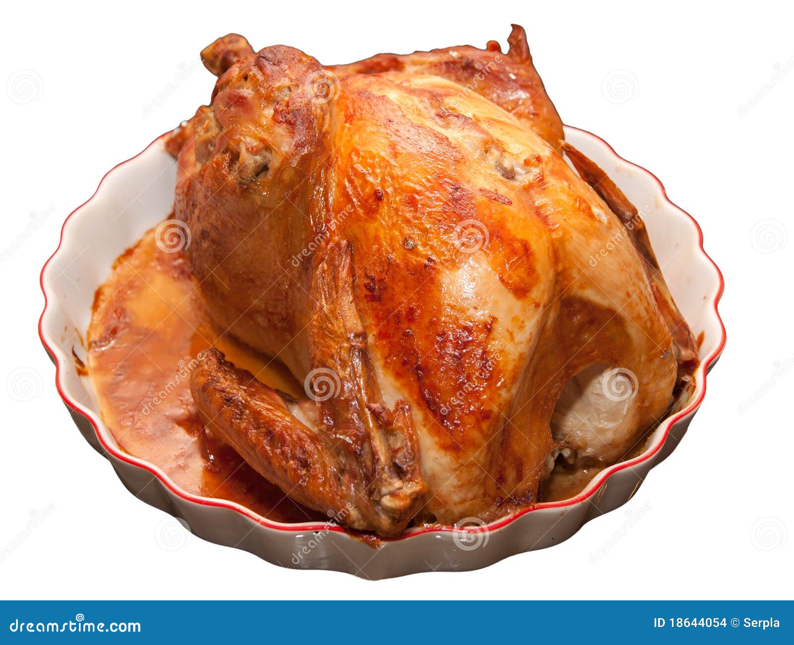 Roasted turkey on plate stock photo. Image of wing, food - 18644054