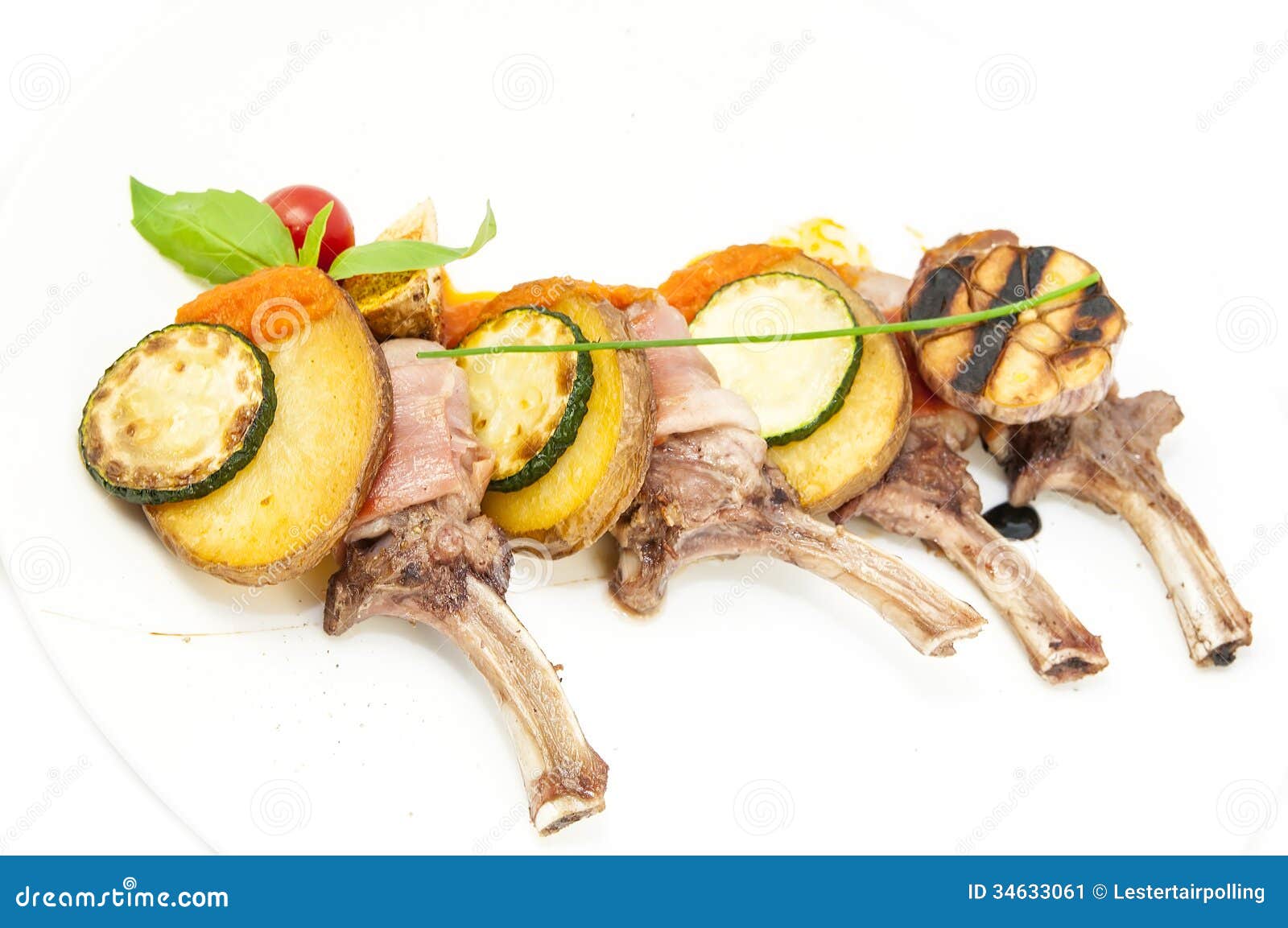 Roasted veal rib stock image. Image of fries, garnish - 34633061