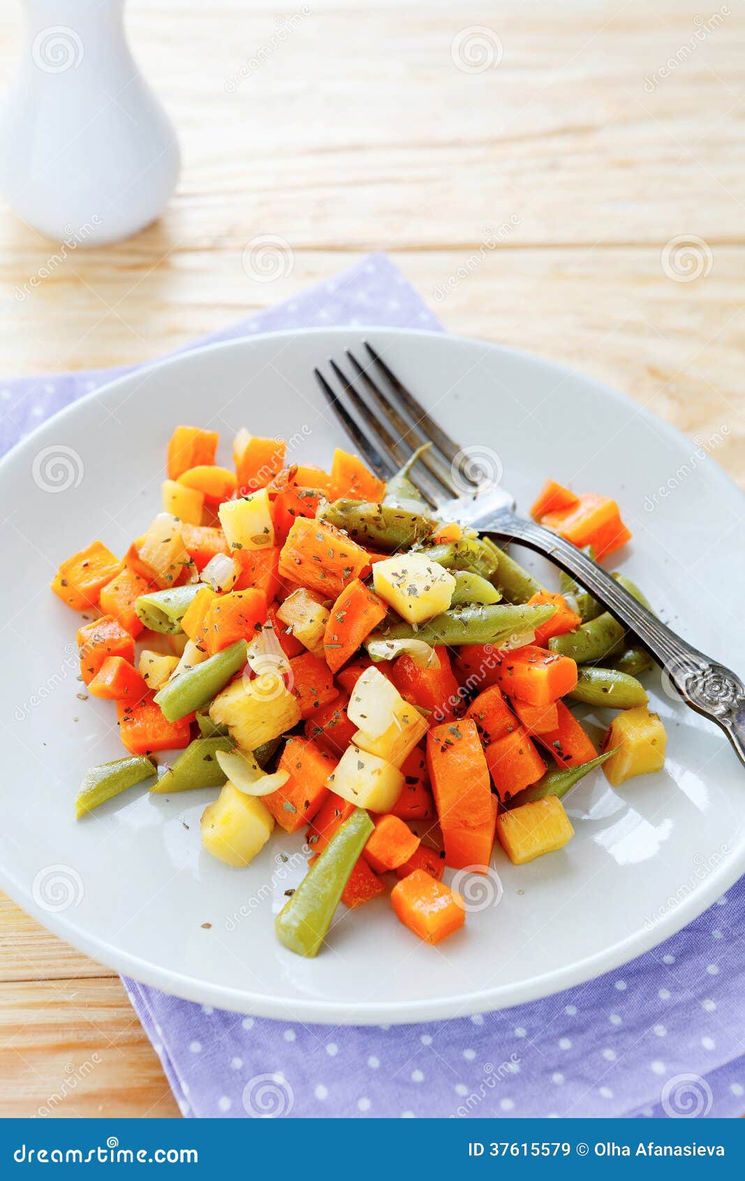 Roasted Vegetable Mix on Plate Stock Image - Image of parsnips, wooden ...