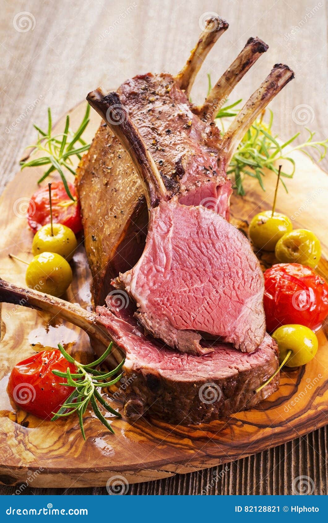 Roasted Venison Rack stock image. Image of herb, french - 82128821