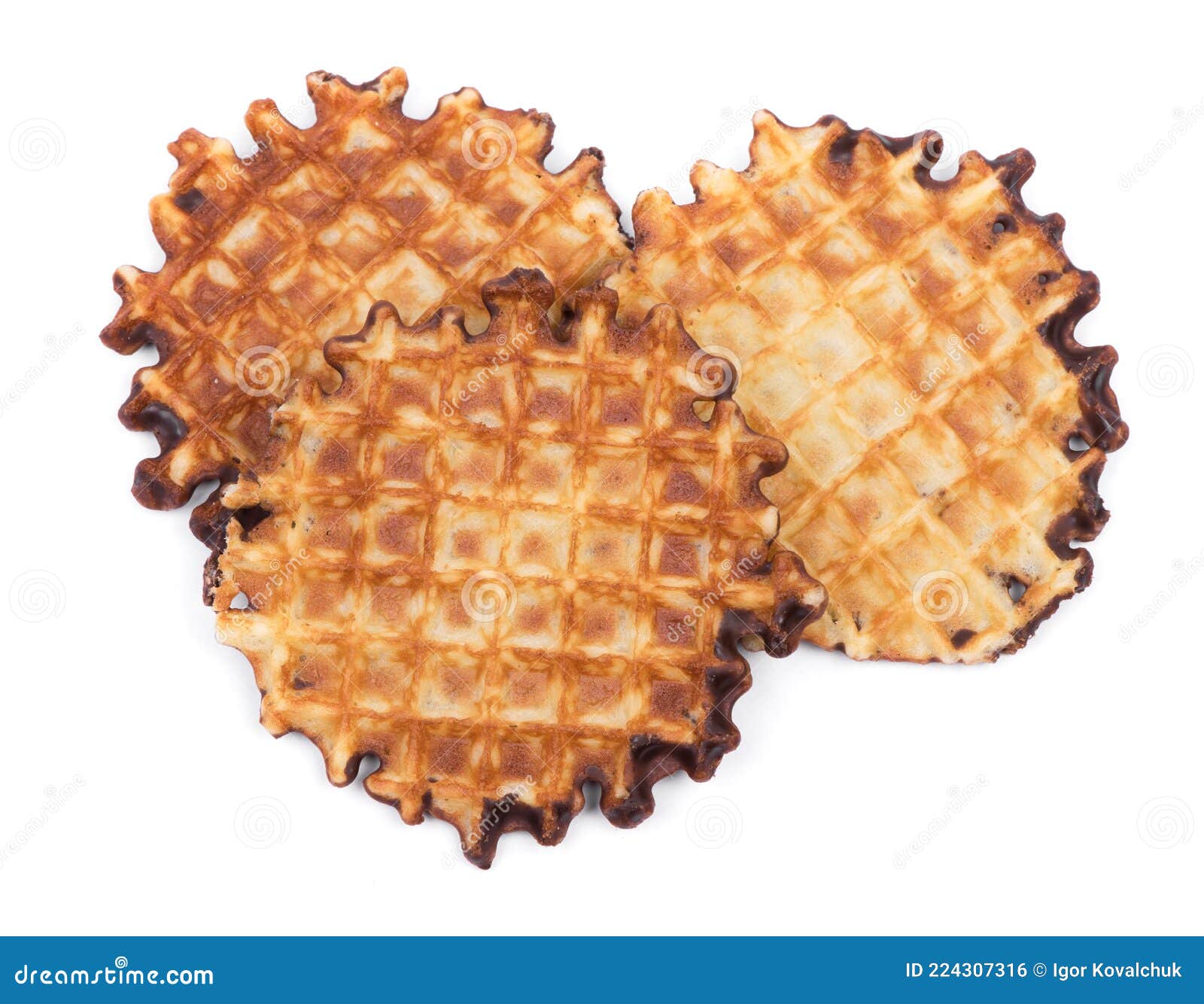 Roasted waffles isolated stock photo. Image of baked - 224307316