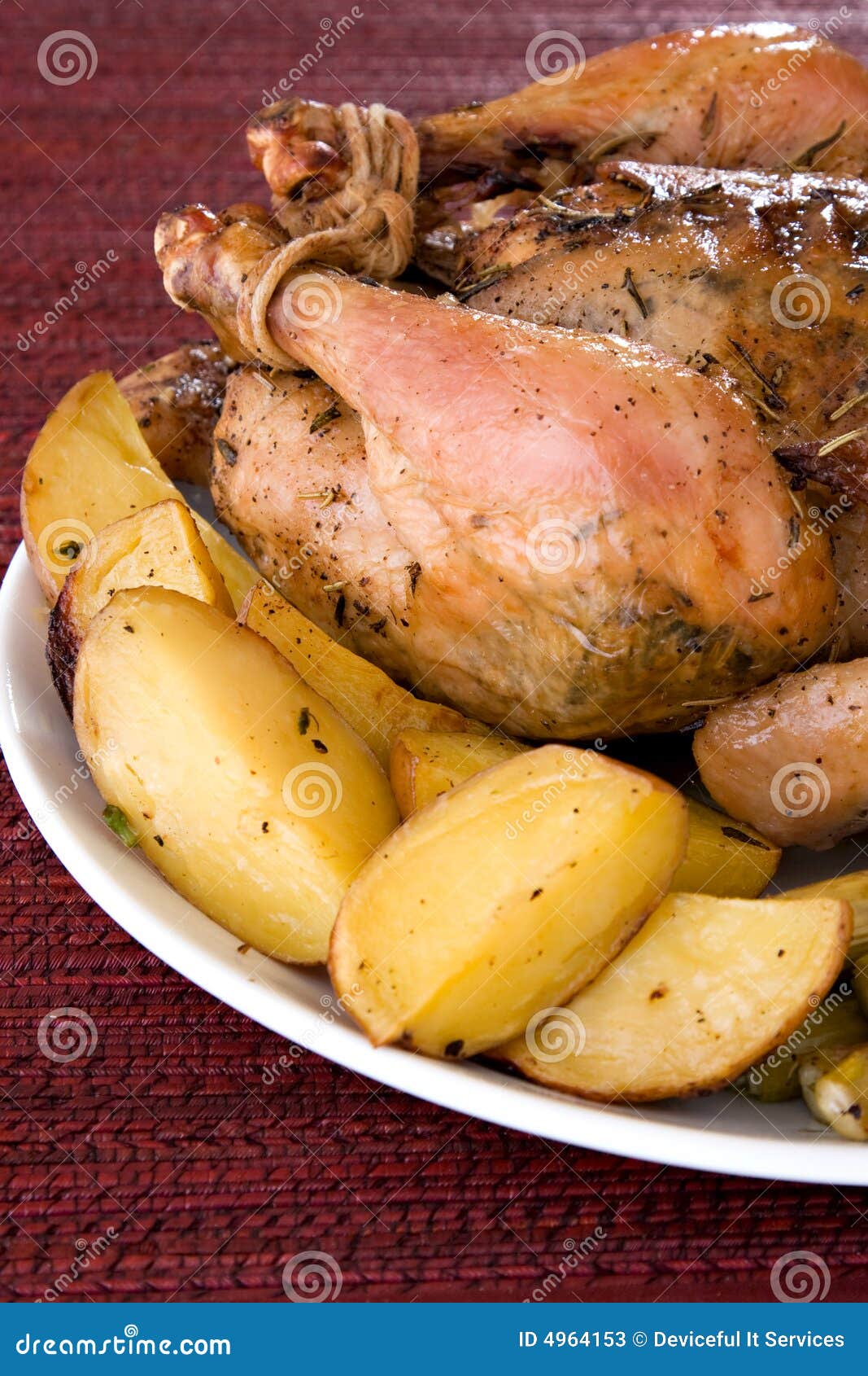 Roasted Whole Chicken on a Plate Stock Image - Image of barbecue ...