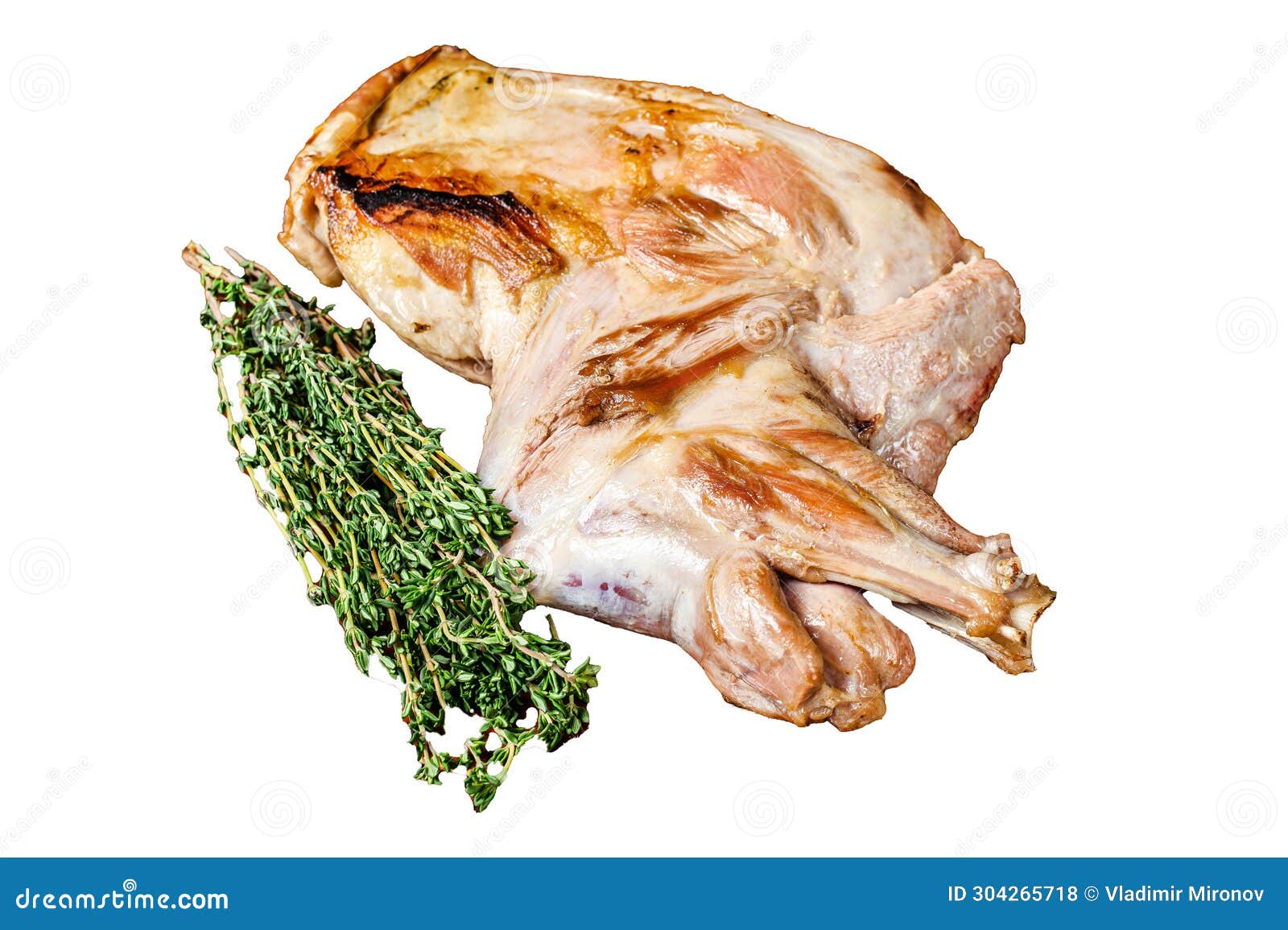 Roasted Whole Lamb Shoulder. Isolated on White Background, Top View ...