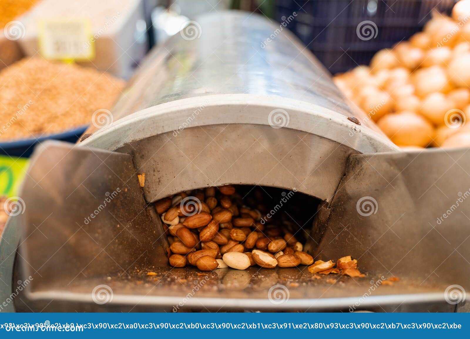 Roasting and Blanching Peanuts. Process of Peeling Peanuts in Machine ...