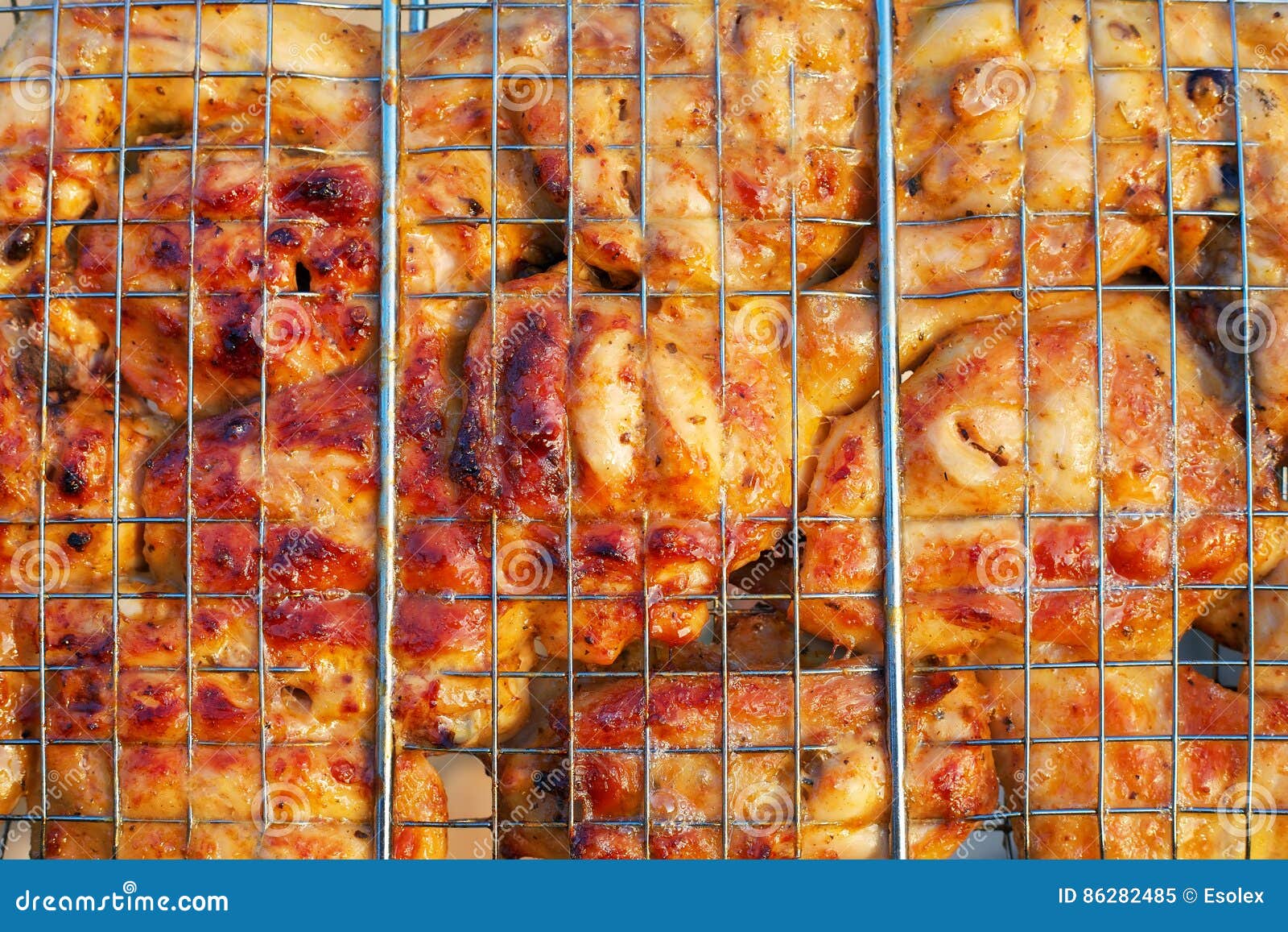 Roasting Chicken. Cooking Meat on the Fire Stock Image - Image of brown ...