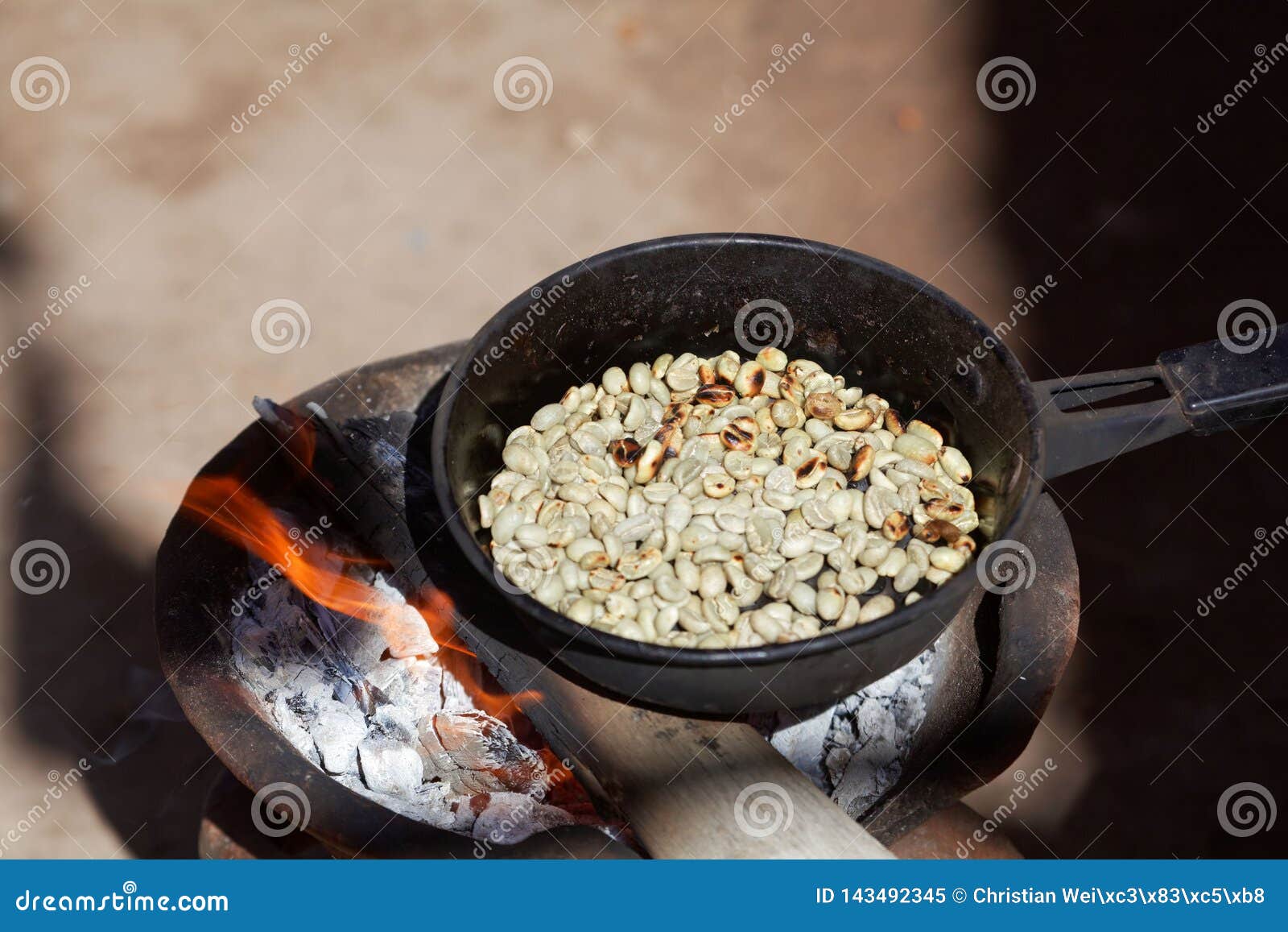 Roasting Coffee on Open Fire Stock Image - Image of ethiopia ...